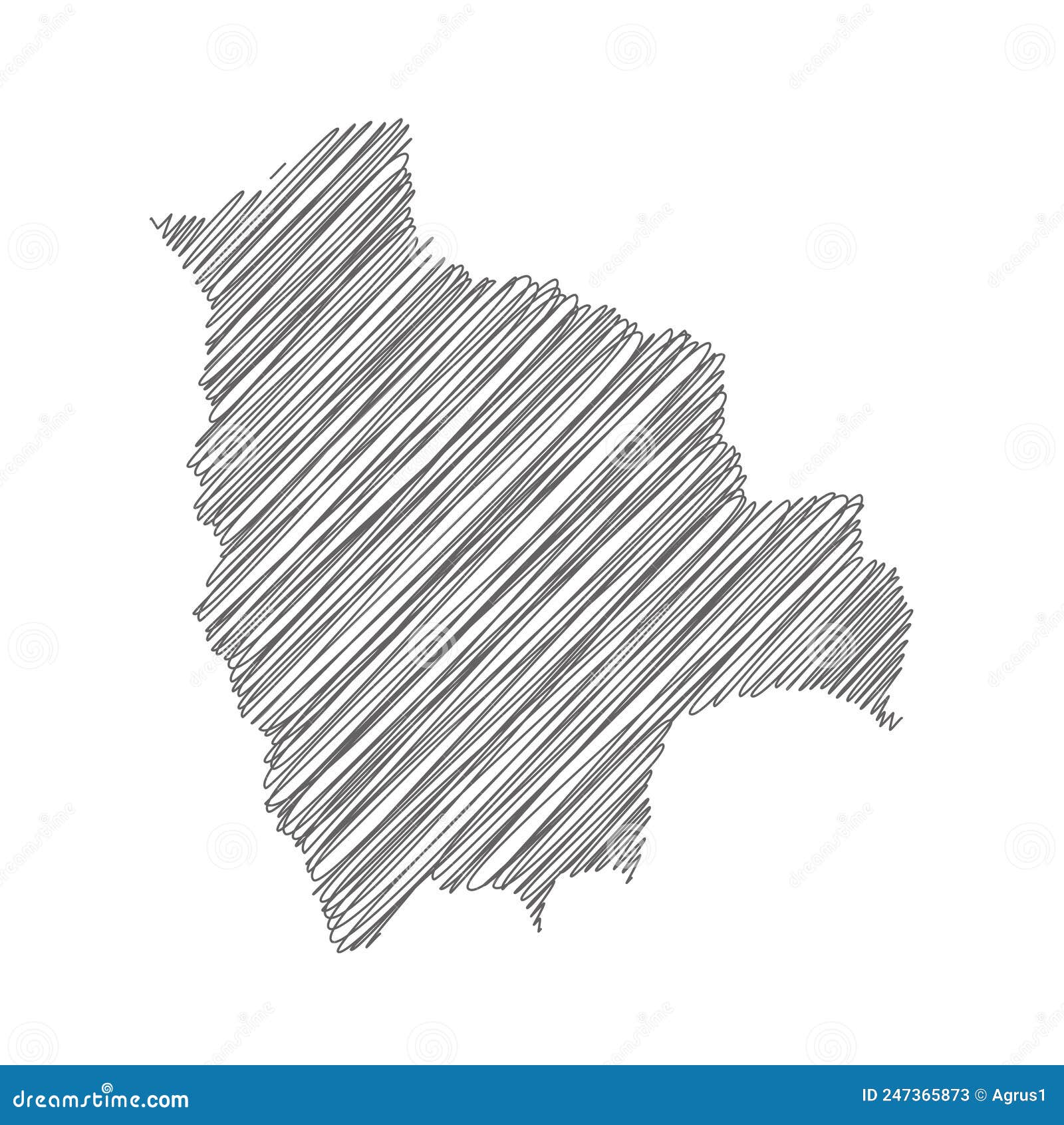 Vector Illustration of Scribble Drawing Map of Bolivia Stock Vector ...