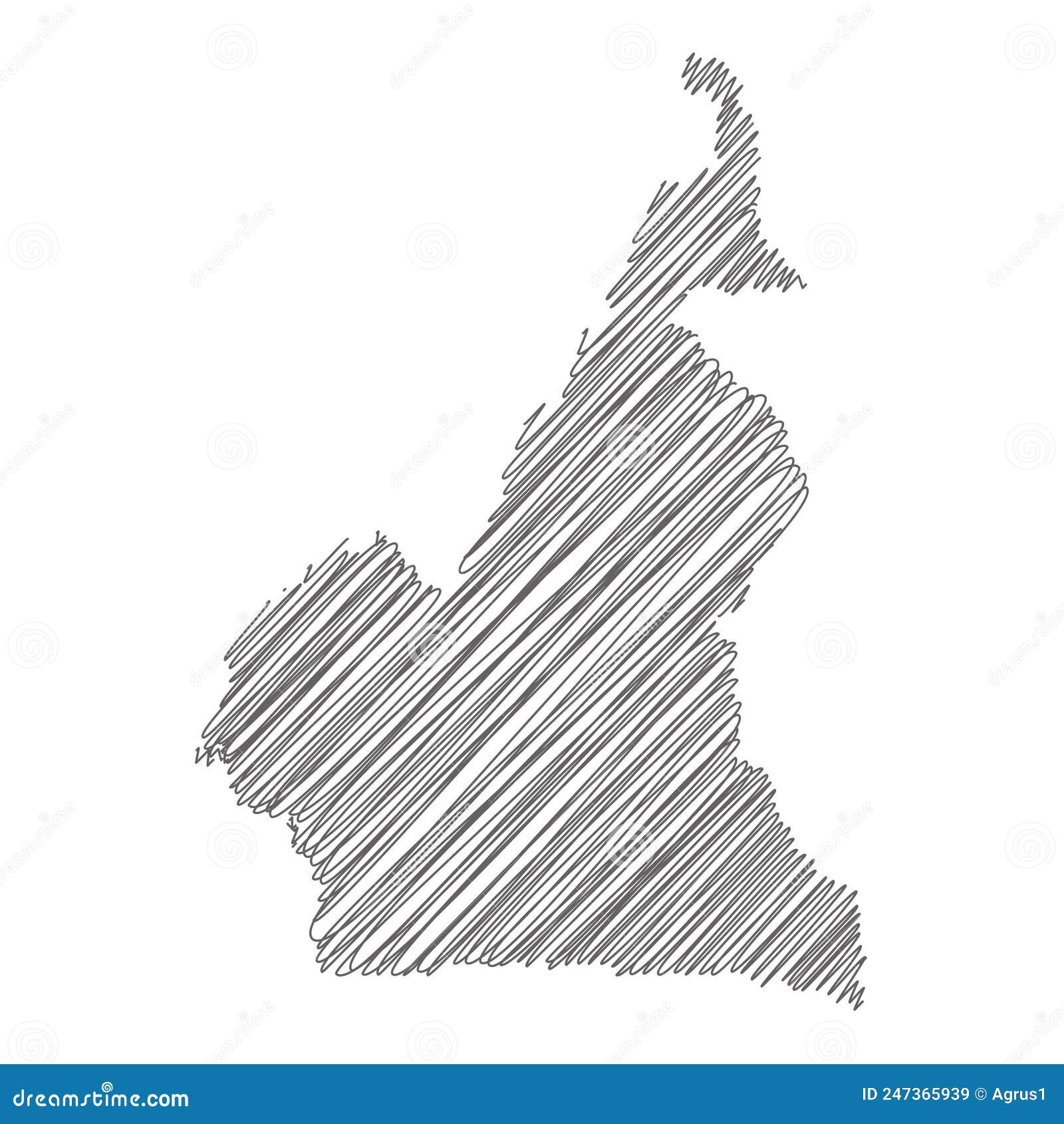 Vector Illustration of Scribble Drawing Map of Cameroon Stock Vector ...