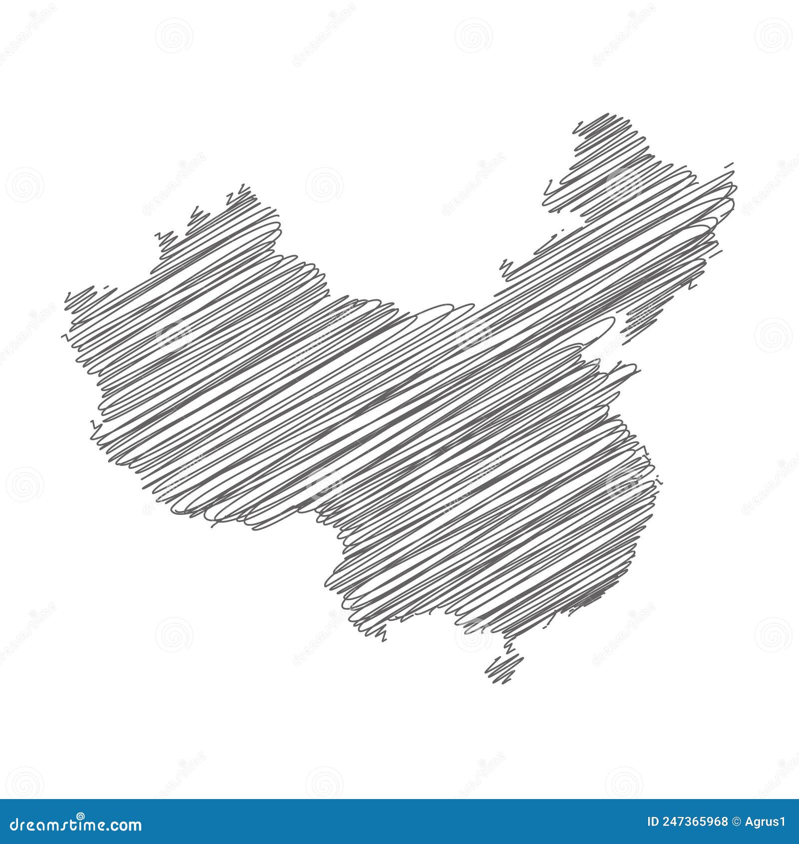 Vector Illustration of Scribble Drawing Map of China Stock Vector - Illustration of state ...