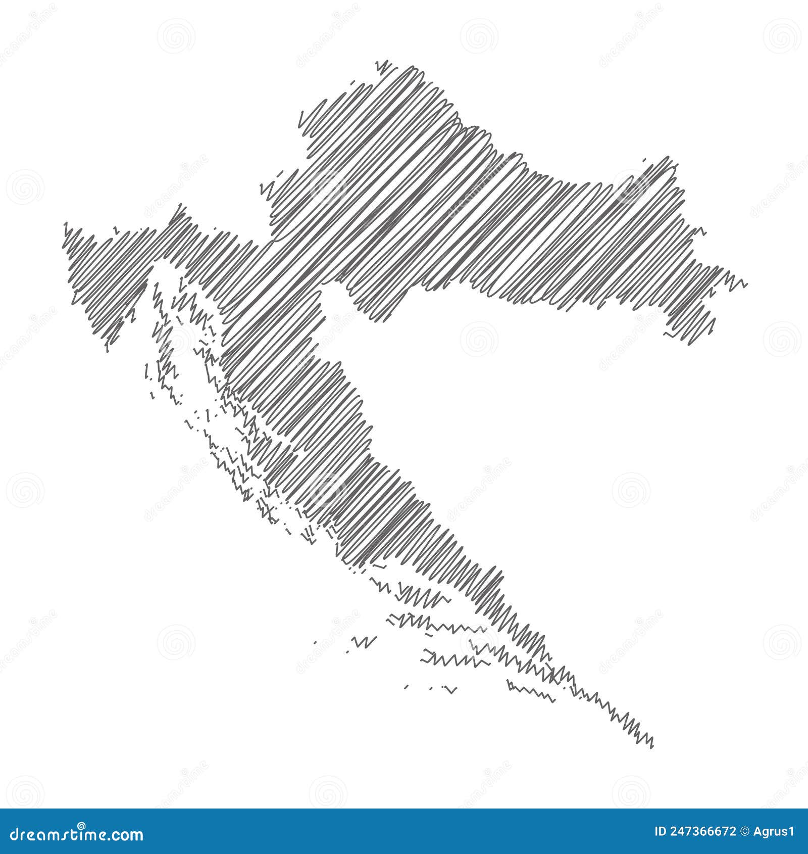 Vector Illustration of Scribble Drawing Map of Croatia Stock Vector ...