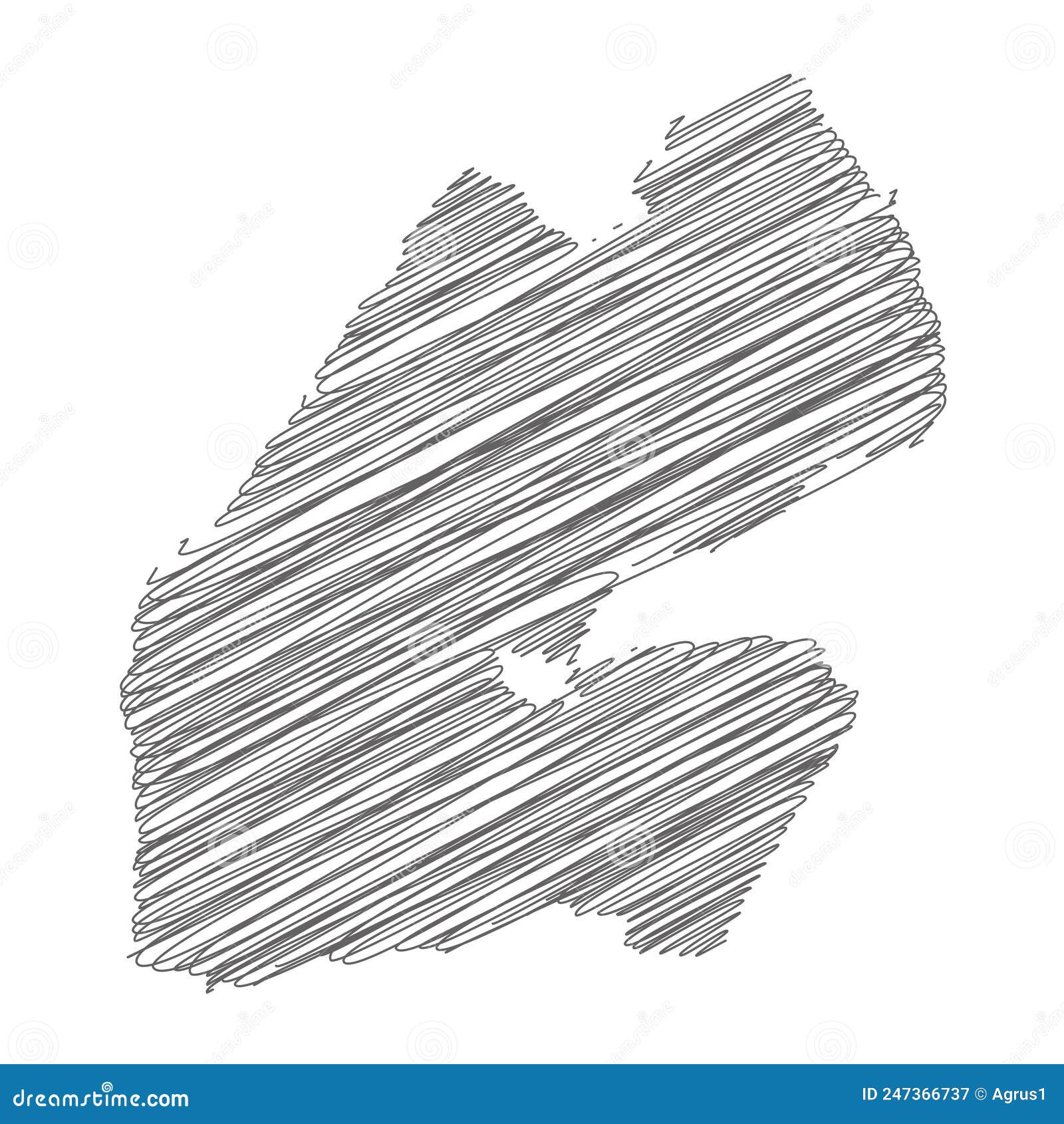 Scribble Map Of Djibouti Design Template. Cartoon Vector ...