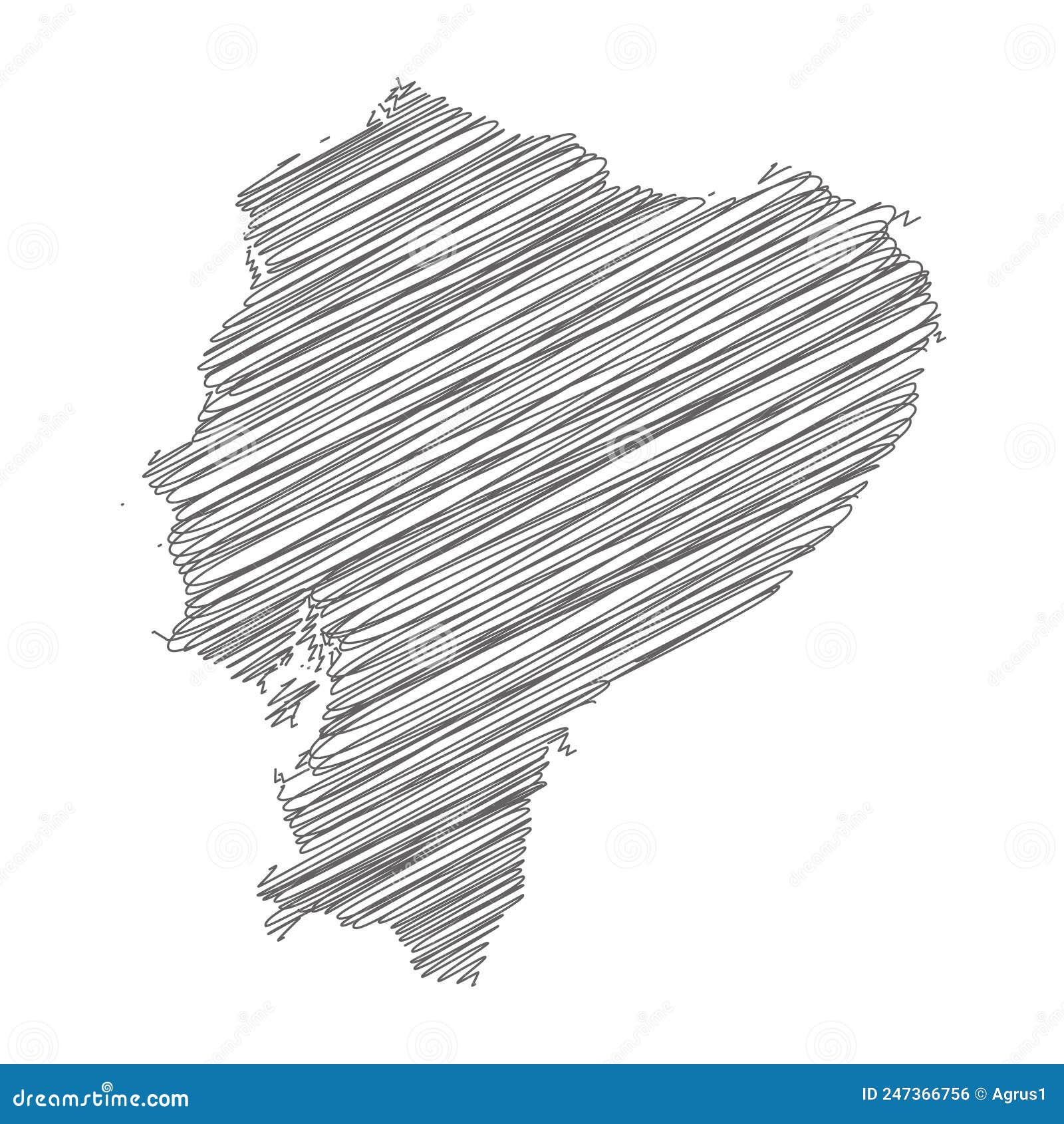 Vector Illustration of Scribble Drawing Map of Ecuador Stock Vector ...