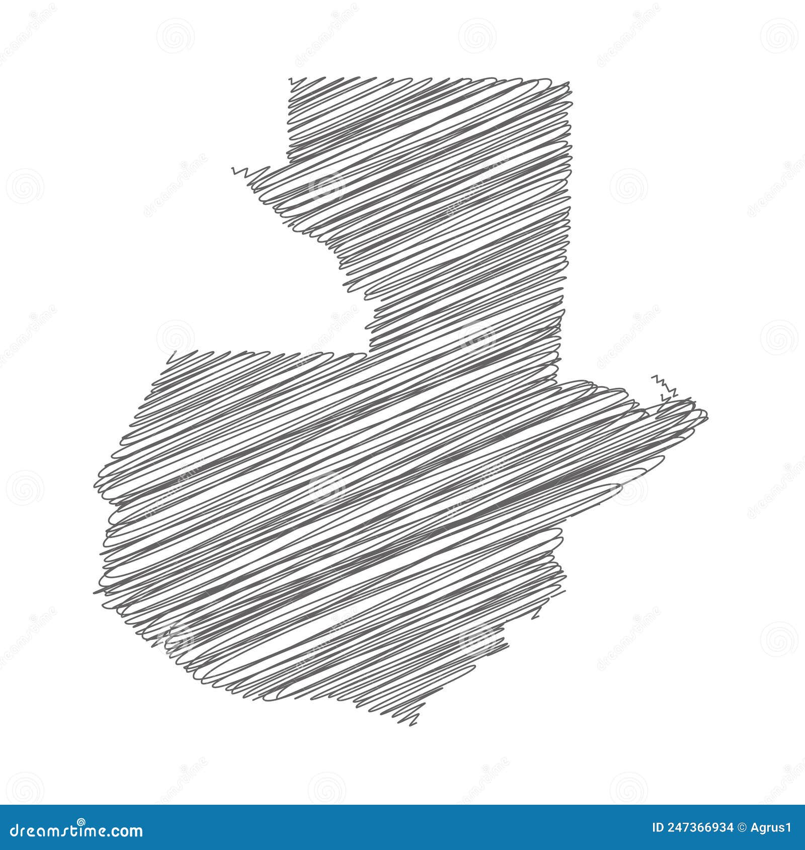 Vector Illustration of Scribble Drawing Map of Guatemala Stock Vector ...