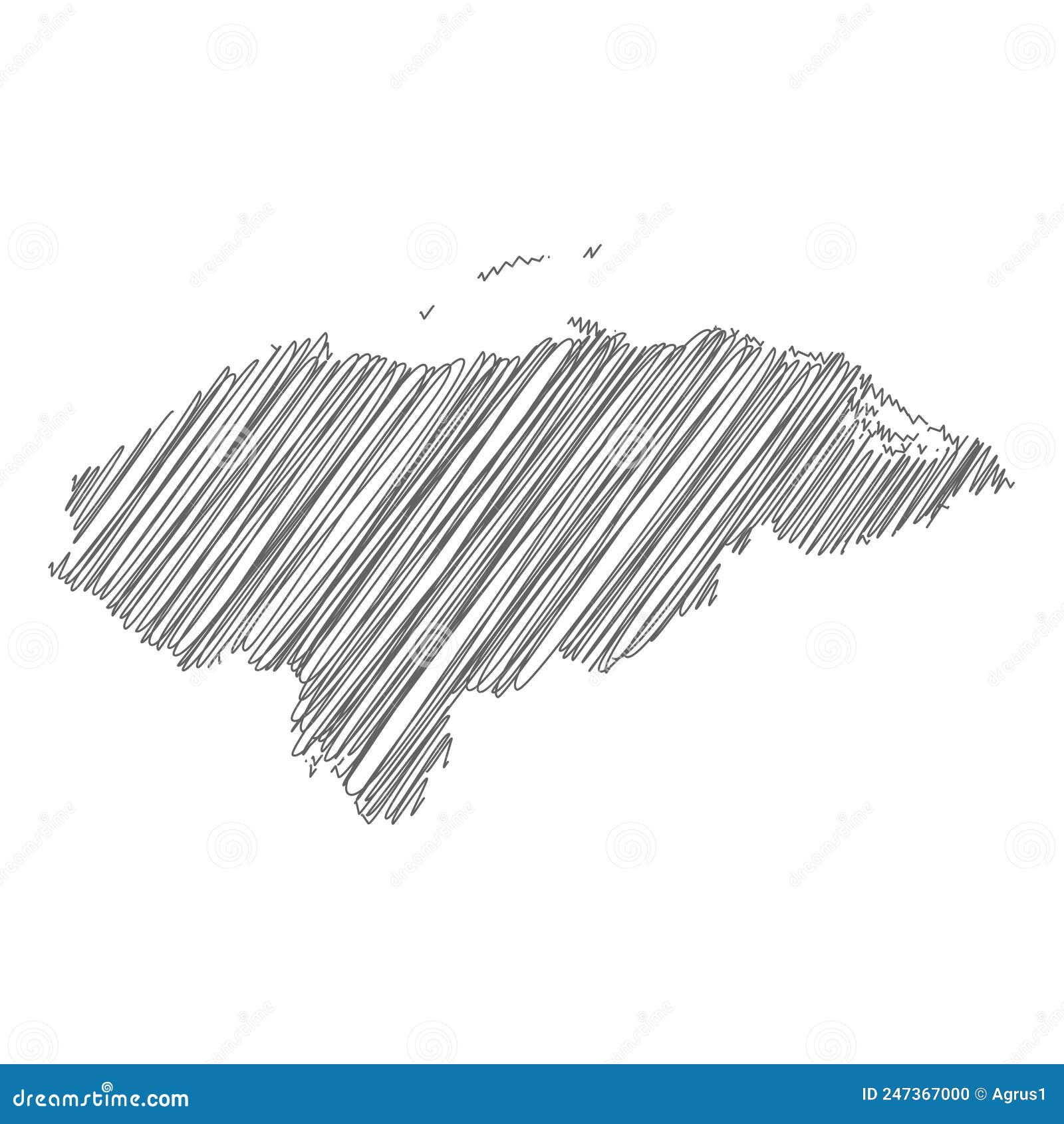 Vector Illustration of Scribble Drawing Map of Honduras Stock Vector ...