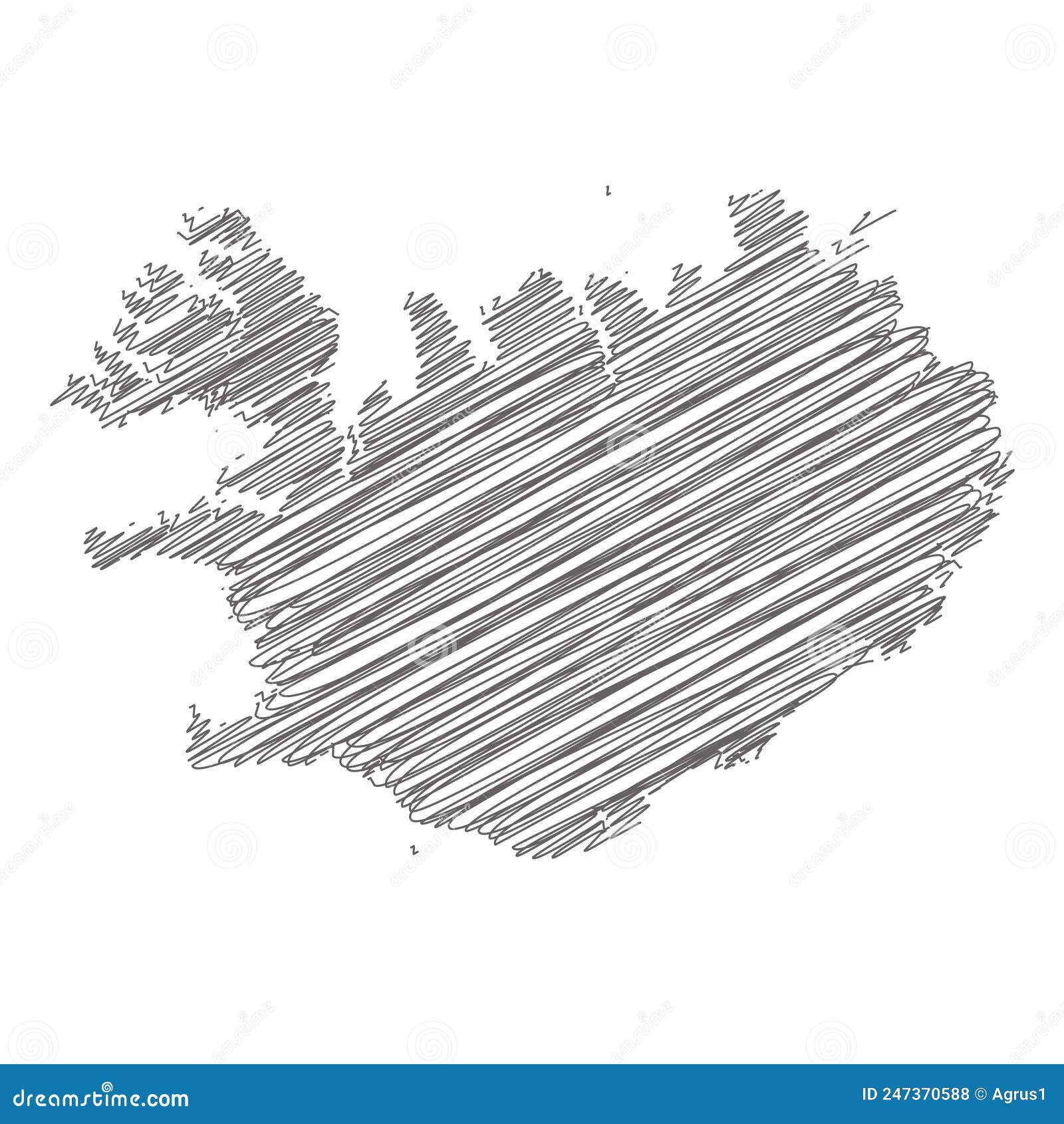 Vector Illustration of Scribble Drawing Map of Iceland Stock Vector ...