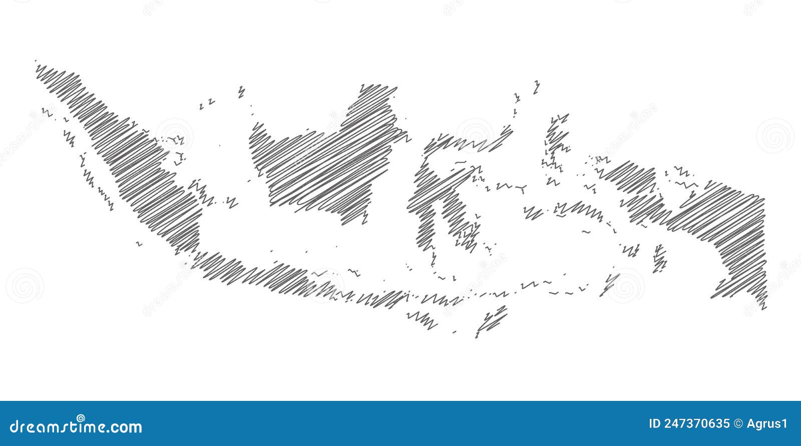 Vector Illustration of Scribble Drawing Map of Indonesia Stock Vector ...