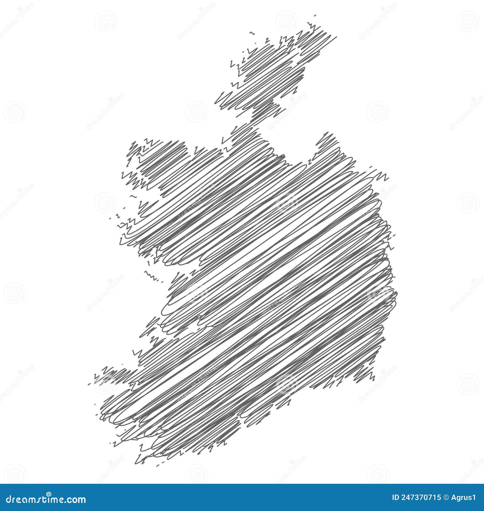 Vector Illustration of Scribble Drawing Map of Ireland Stock Vector ...