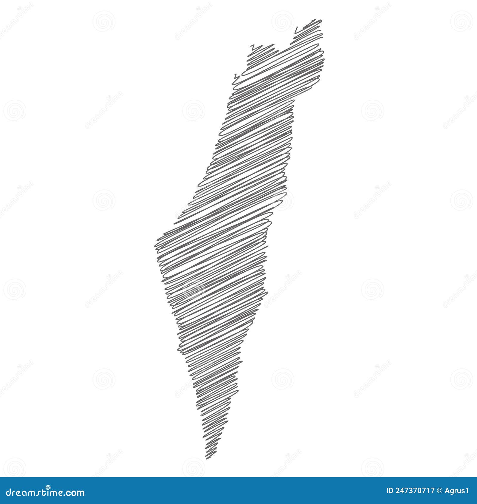 Vector Illustration of Scribble Drawing Map of Israel Stock Vector ...