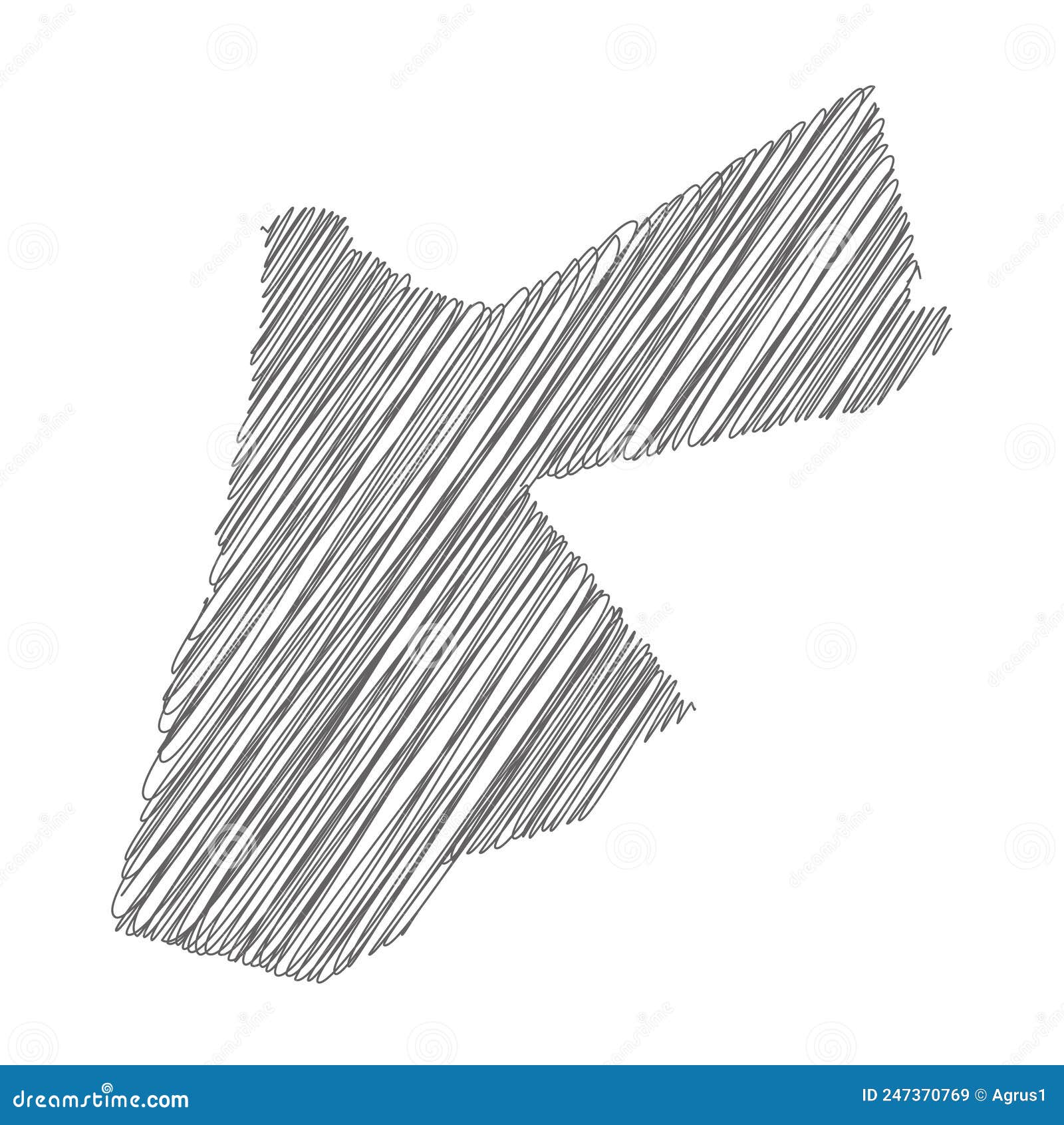 Vector Illustration of Scribble Drawing Map of Jordan Stock Vector ...