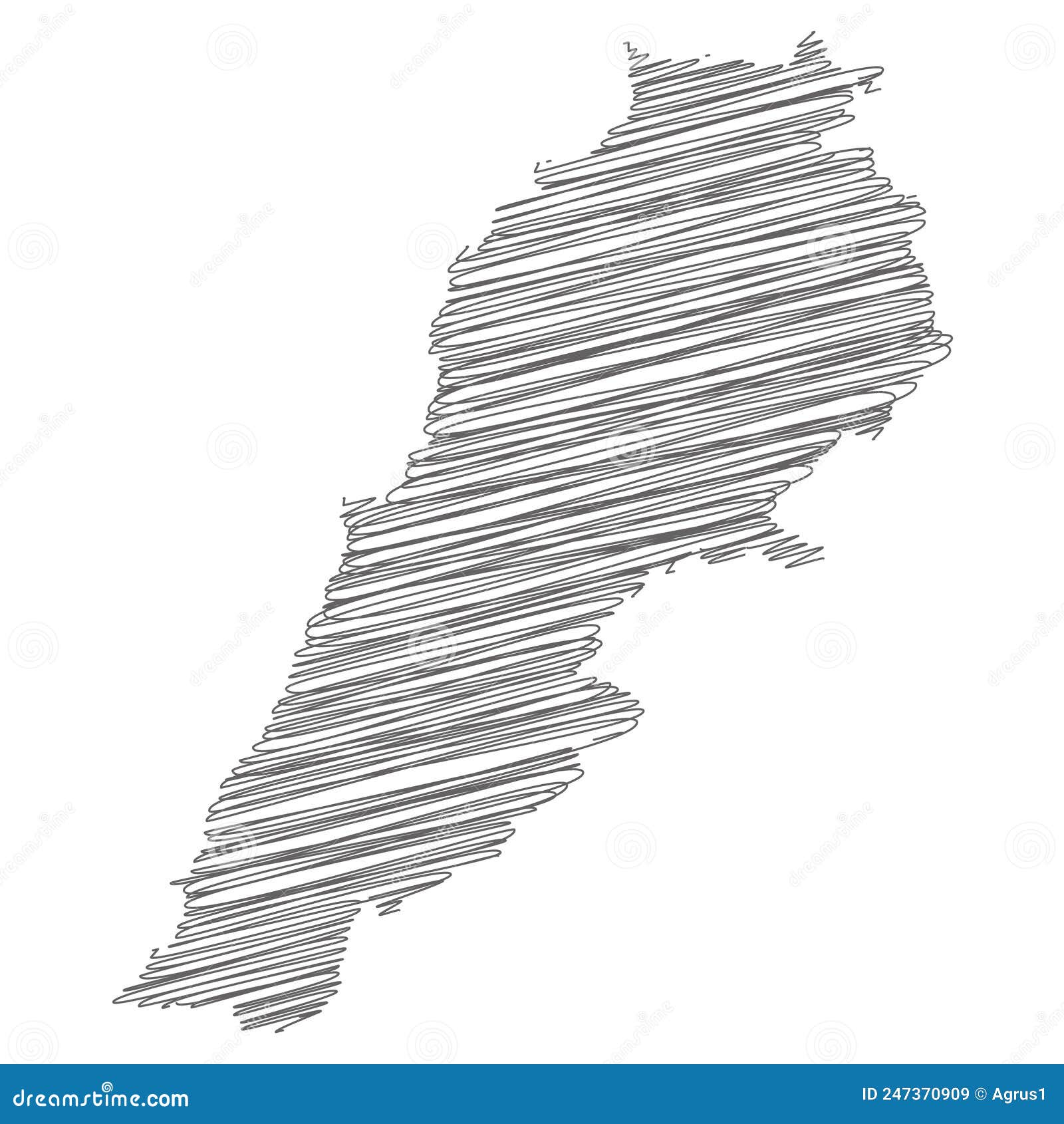 Vector Illustration of Scribble Drawing Map of Lebanon Stock Vector ...
