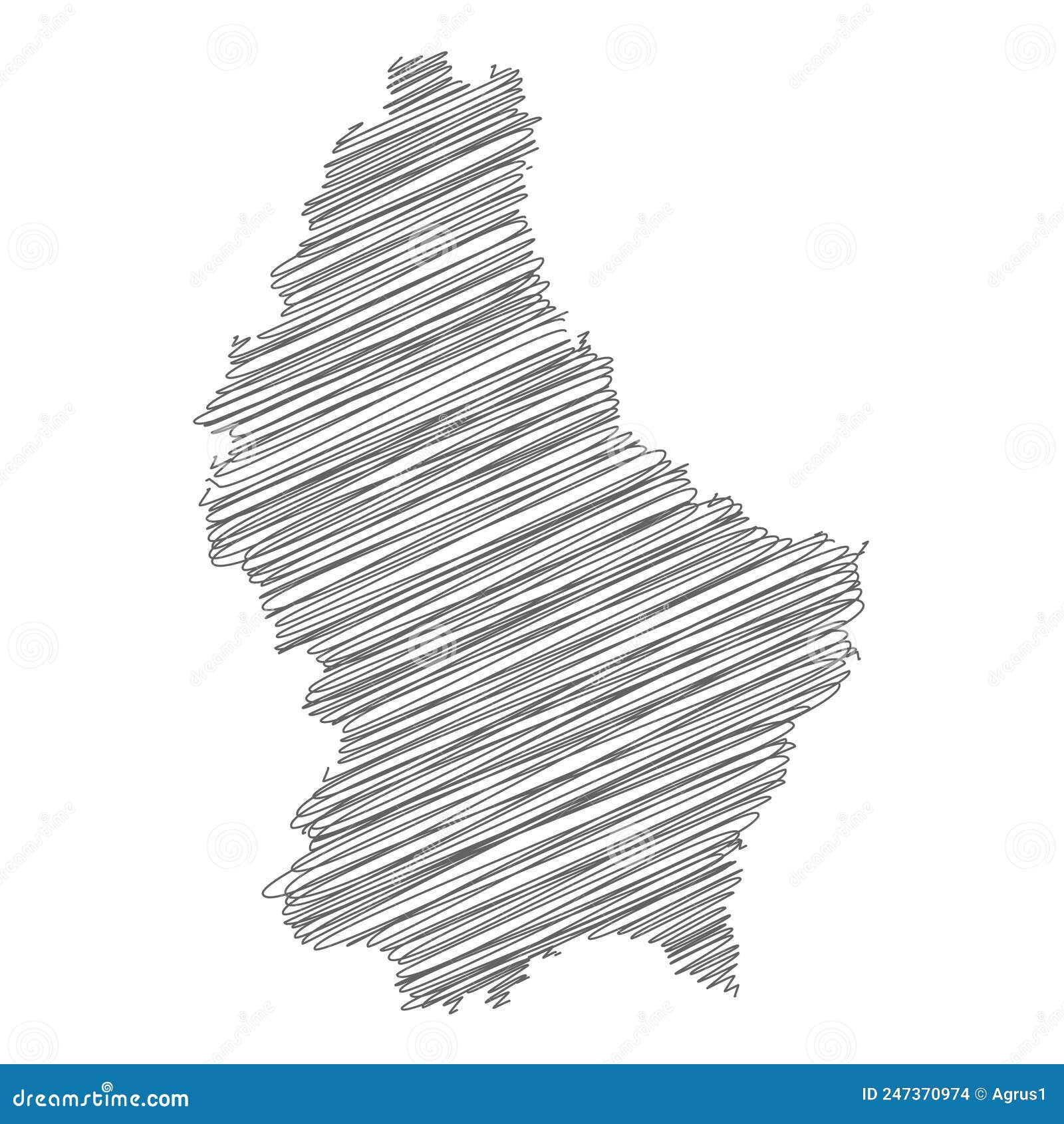 Vector Illustration of Scribble Drawing Map of Luxembourg Stock Vector ...