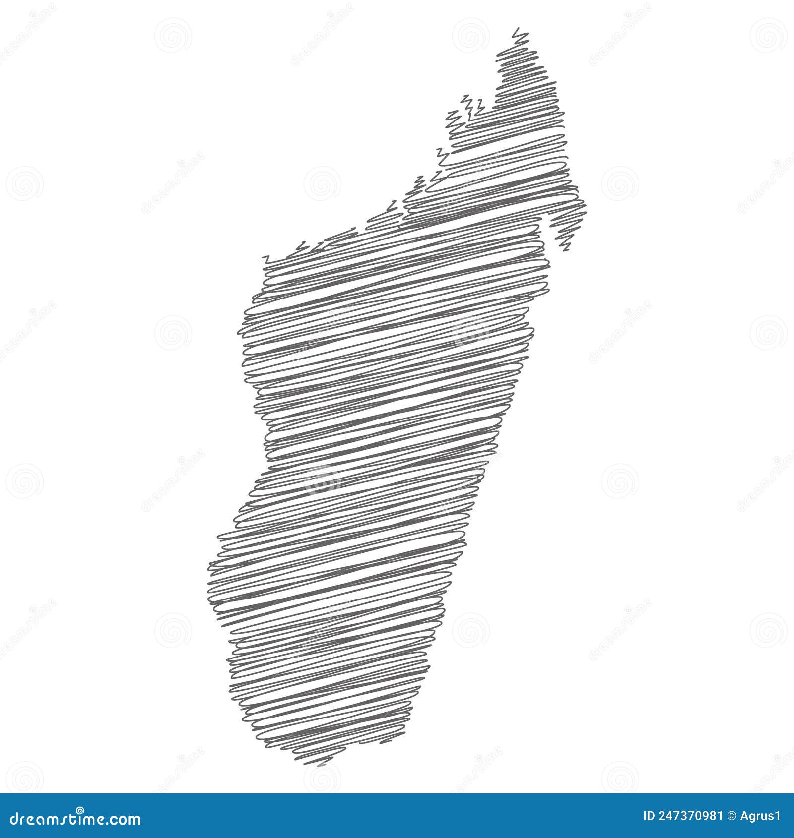 Vector Illustration of Scribble Drawing Map of Madagascar Stock Vector ...