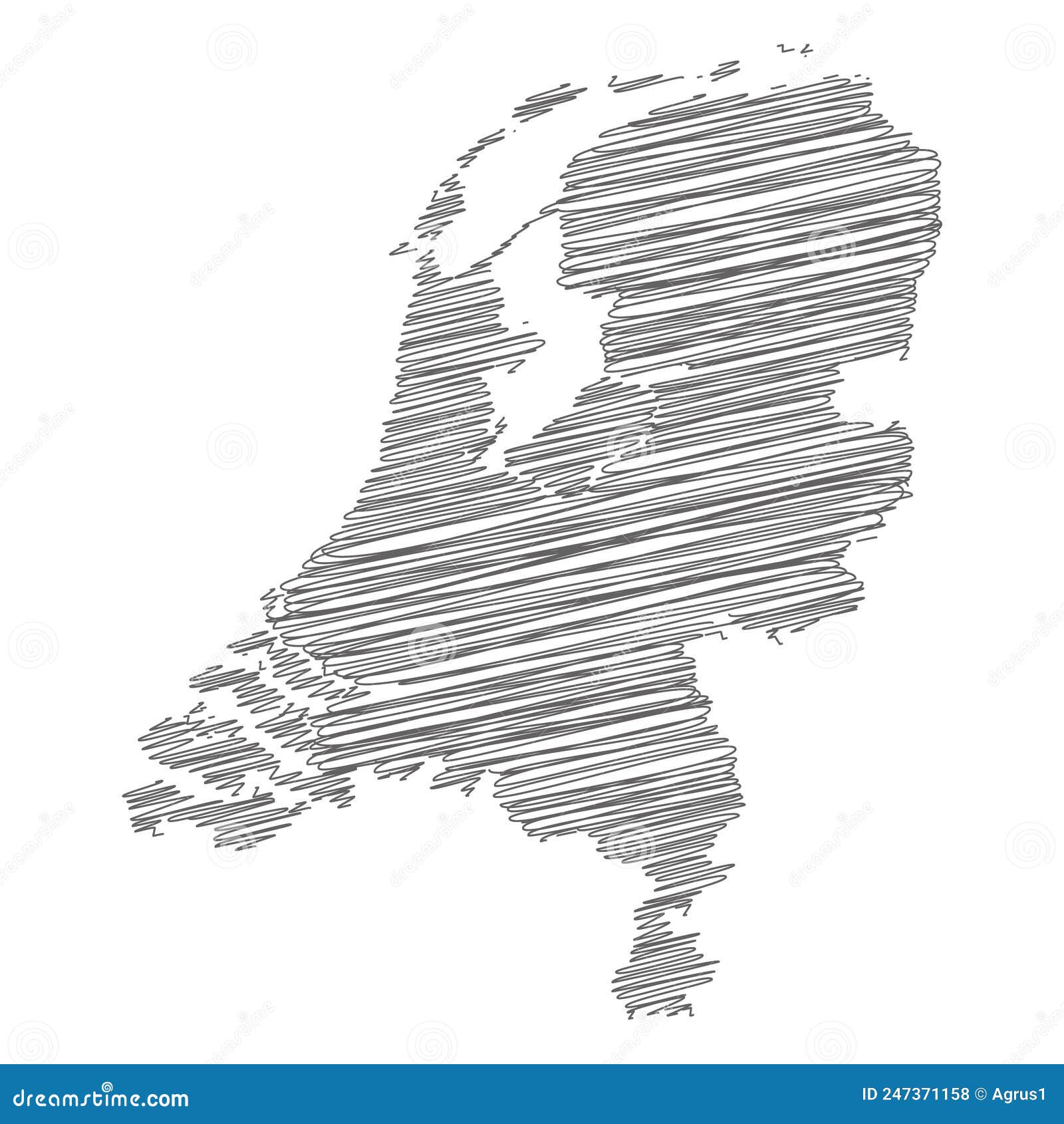 Vector Illustration of Scribble Drawing Map of Netherlands Stock Vector ...