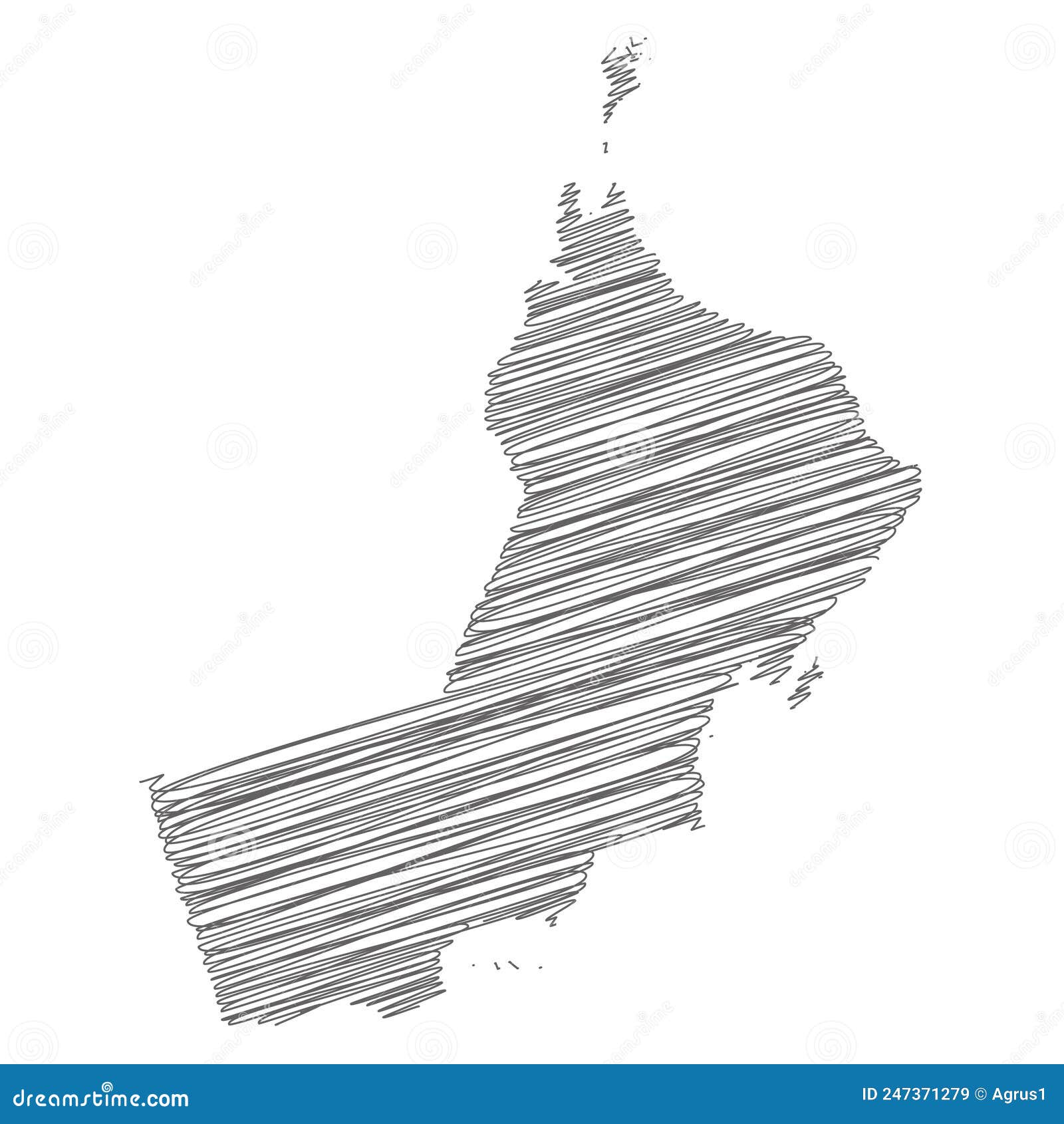 Vector Illustration of Scribble Drawing Map of Oman Stock Vector ...