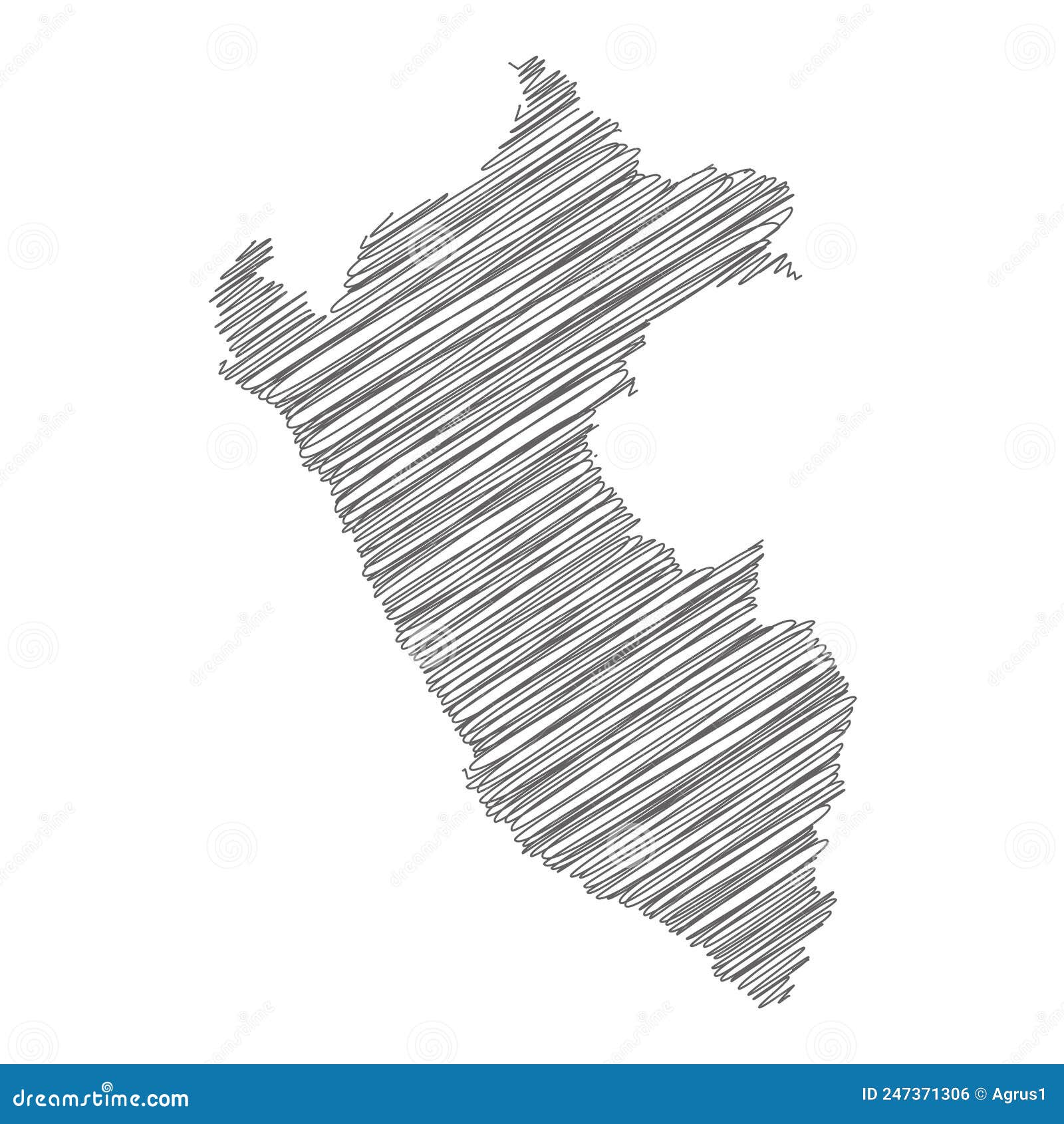 Vector Illustration of Scribble Drawing Map of Peru Stock Vector ...