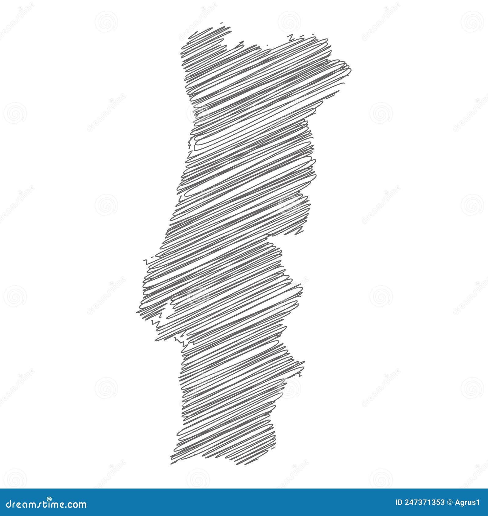 Vector Illustration of Scribble Drawing Map of Portugal Stock Vector ...