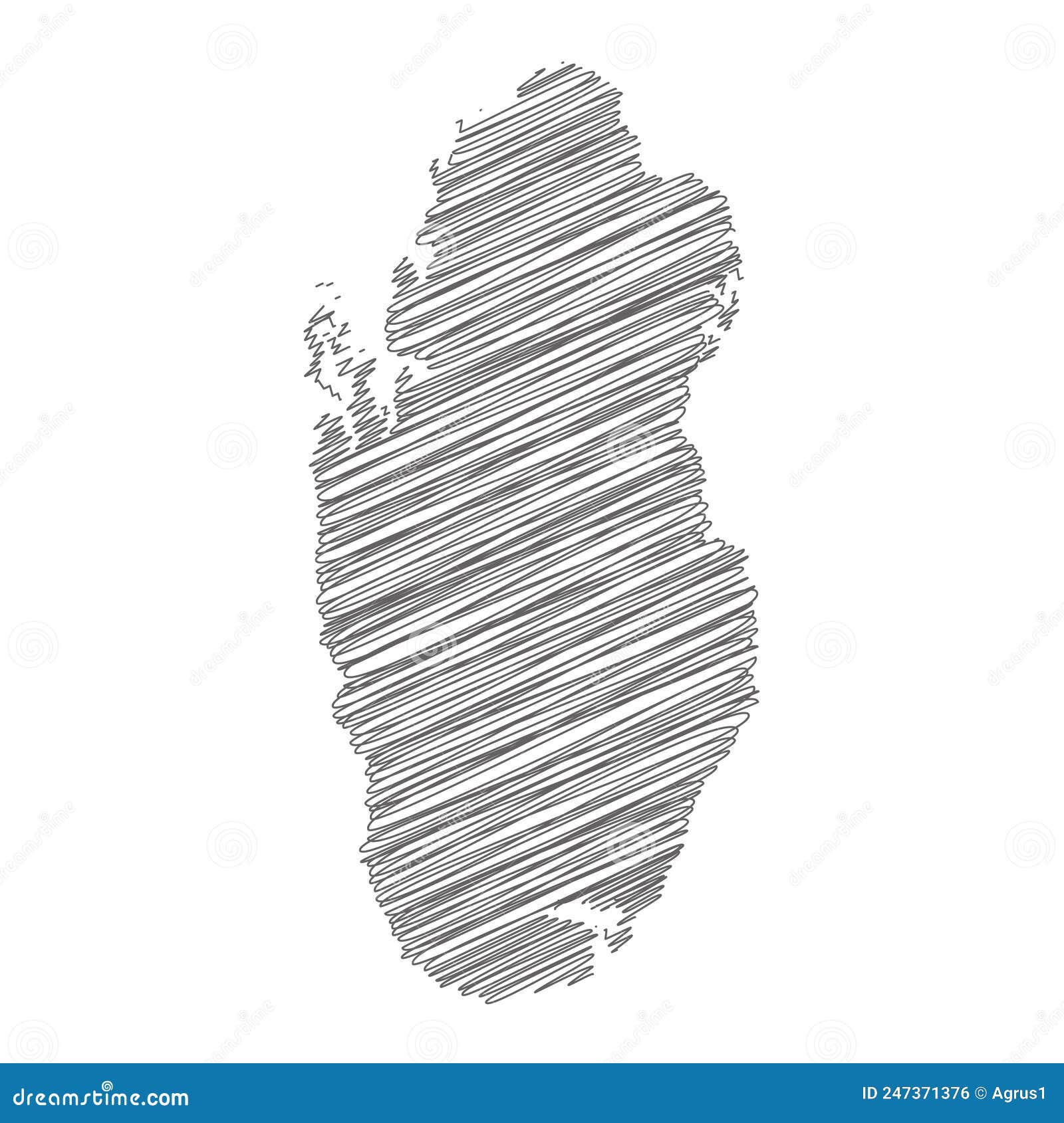Vector Illustration of Scribble Drawing Map of Qatar Stock Vector ...