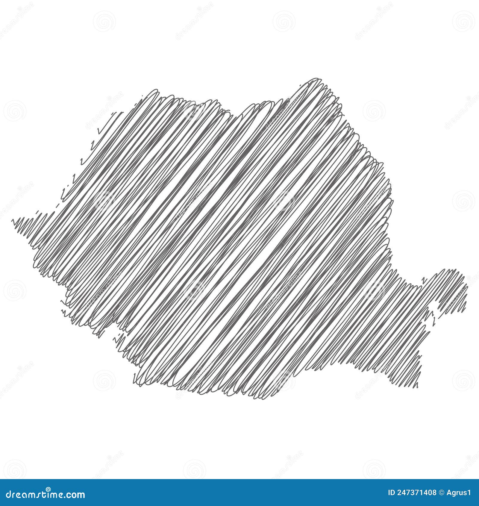 Vector Illustration of Scribble Drawing Map of Romania Stock Vector ...