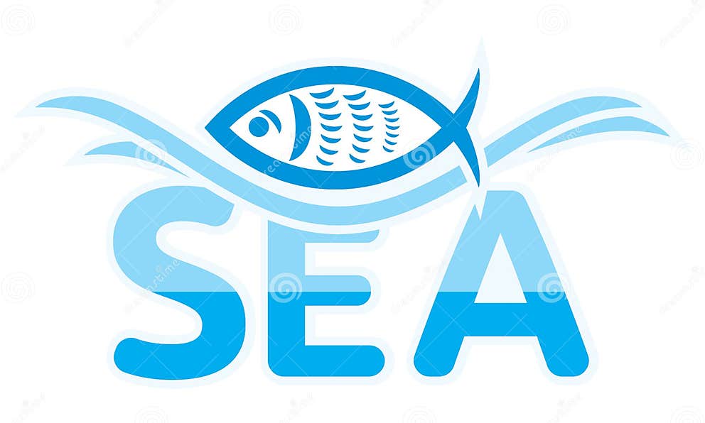 Sea and fish symbol stock vector. Illustration of fishy - 29832156