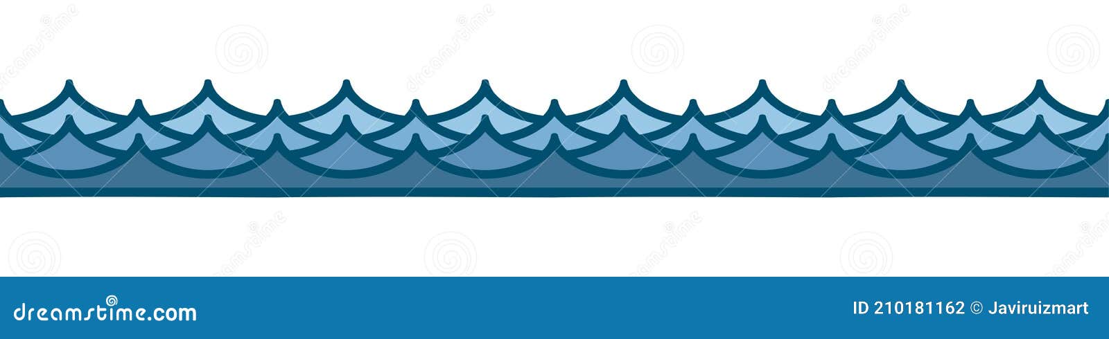 Blue waves border stock illustration. Illustration of shape - 210181162