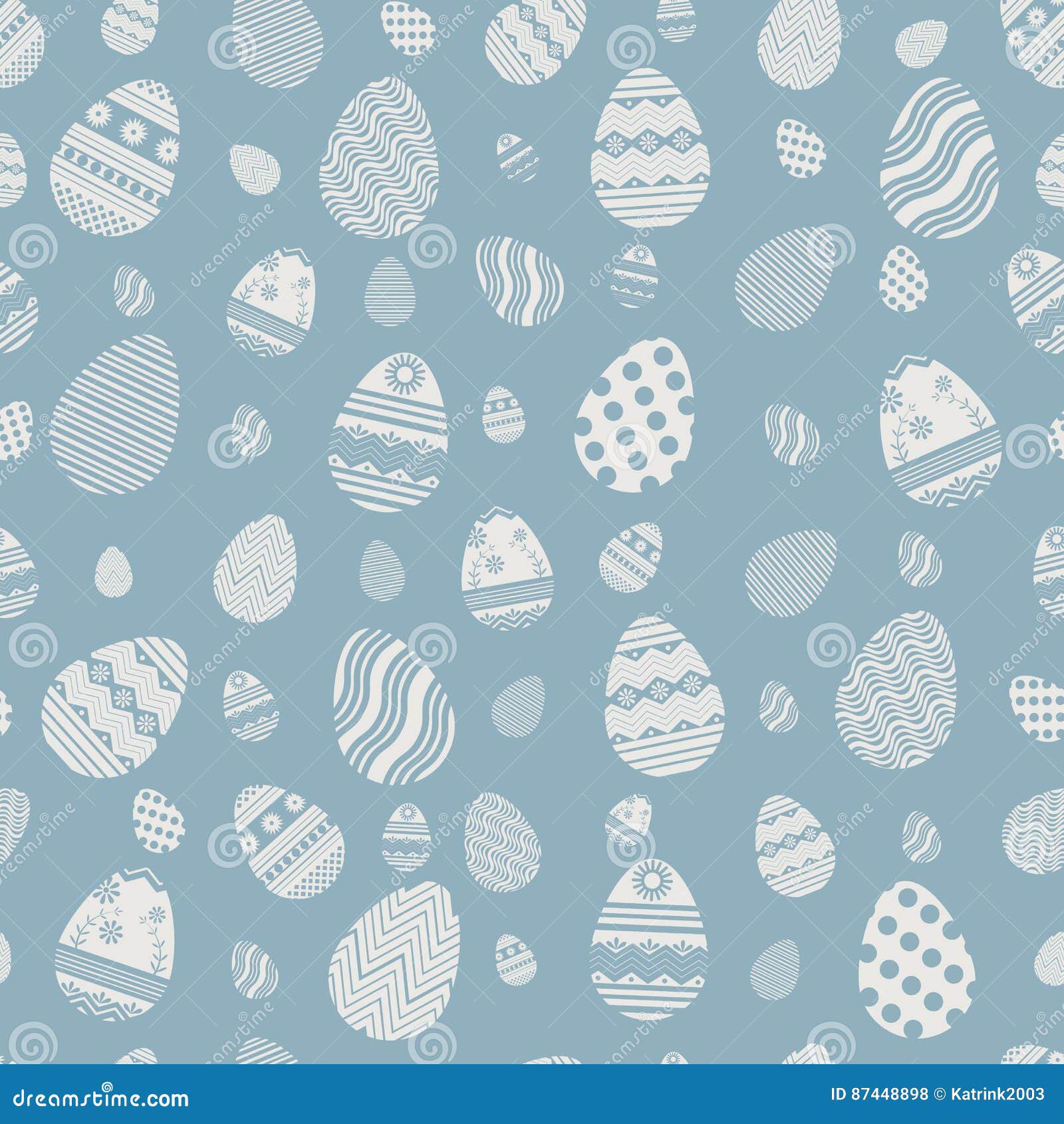 Pattern of Blue Easter Eggs Stock Vector - Illustration of green ...