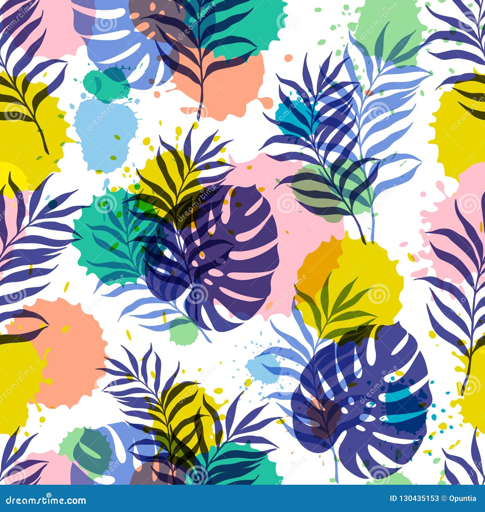 Vector Botanical Seamless Modern Pattern Stock Illustration ...