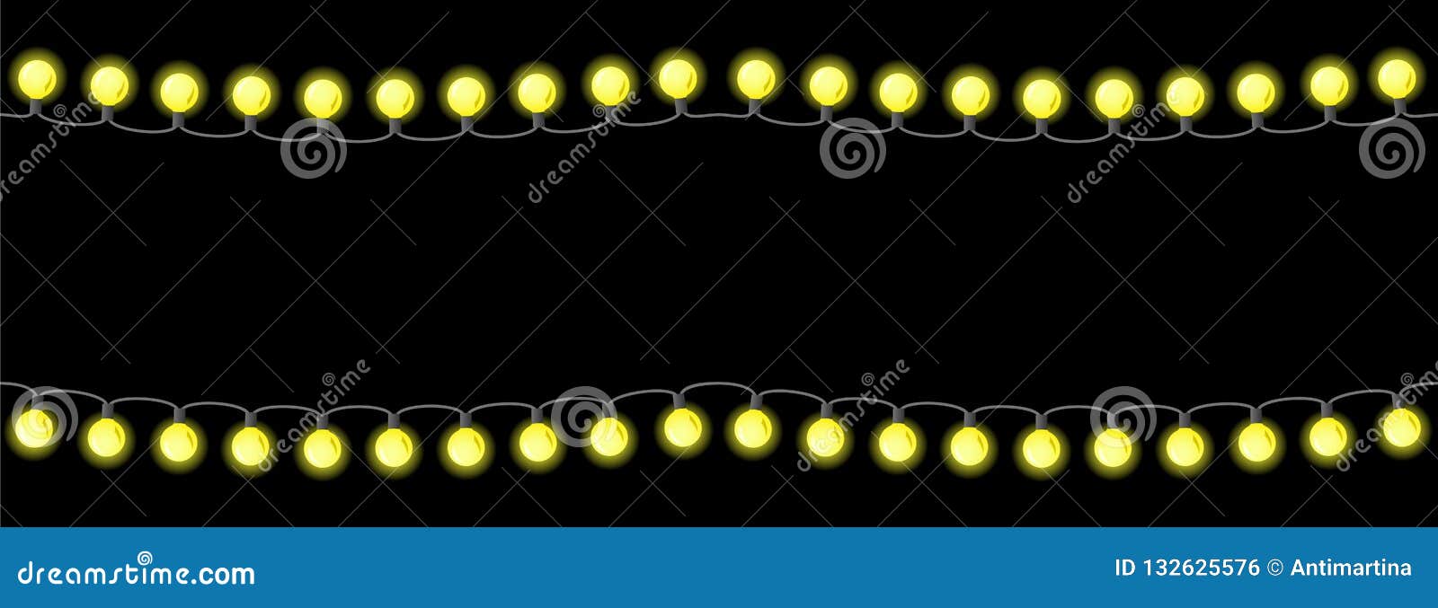 Seamless Chains of Lights on Black Background Stock Vector ...