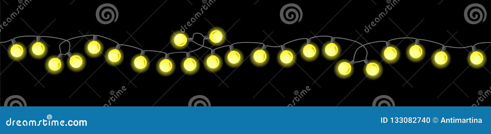 Seamless Chains of Lights on Black Background Stock Vector ...
