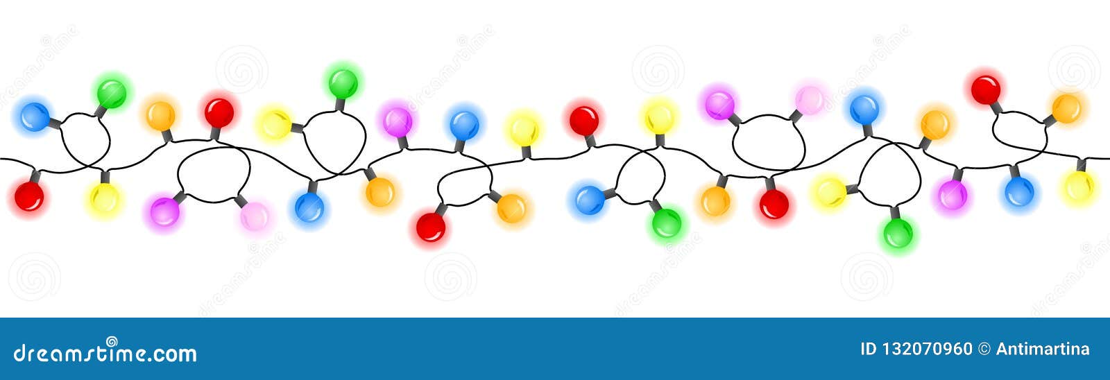 Seamless Colorful Chains of Lights Stock Vector - Illustration of ...