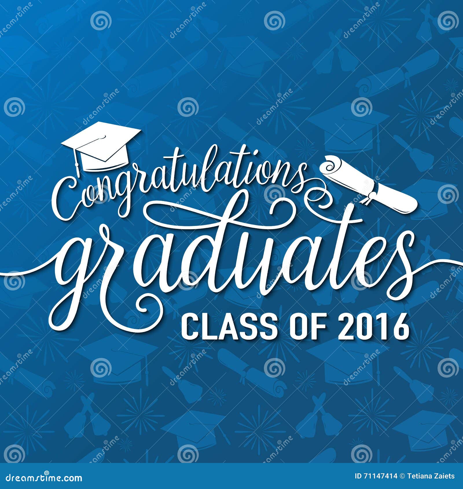 Seamless Graduations Backdrop Of Graduation Caps, Bells And Diplomas ...