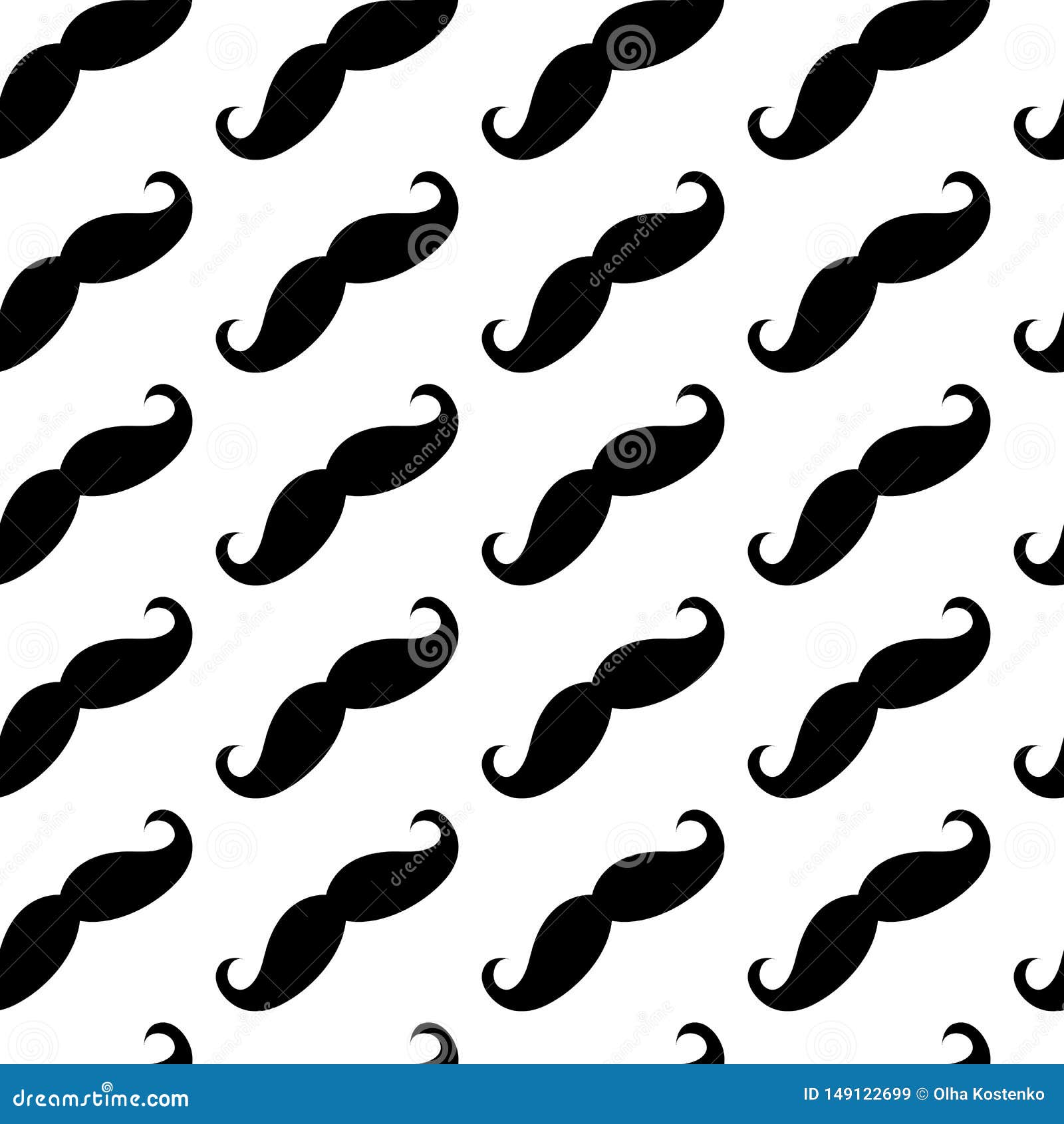 Seamless Mustache Pattern Cartoon Vector | CartoonDealer.com #31066481