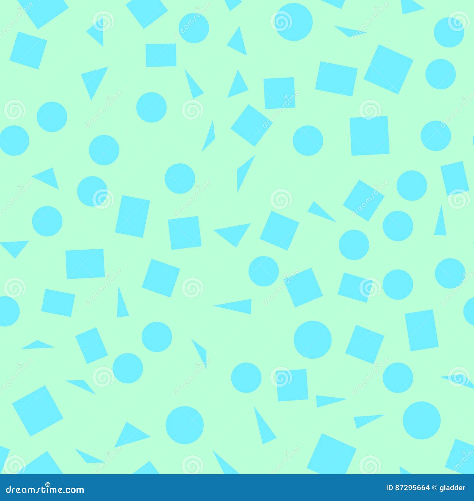 Vector Illustration of a Seamless Pattern of Blue Simple Shapes ...