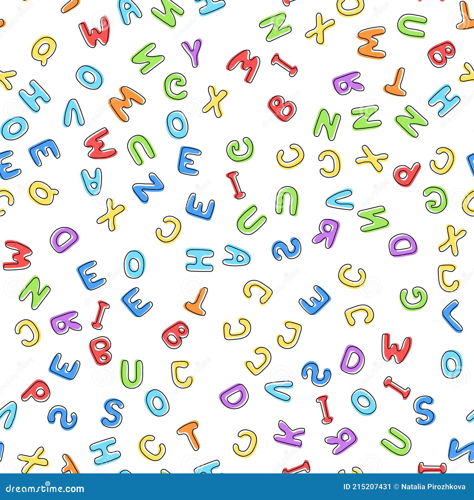 Seamless Pattern of Colorful English Letters Stock Vector ...