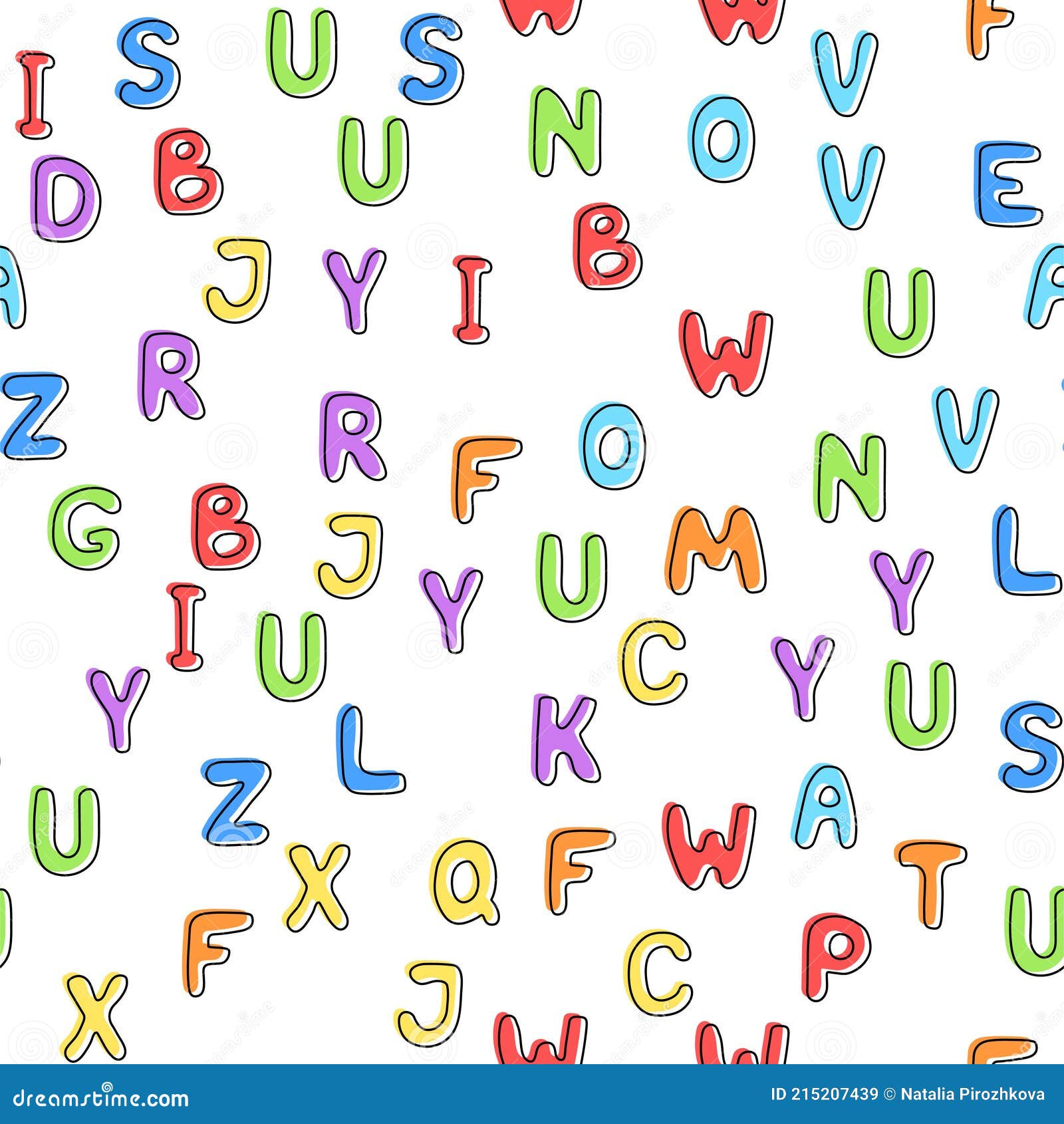 Seamless Pattern of Colorful English Letters Stock Vector ...