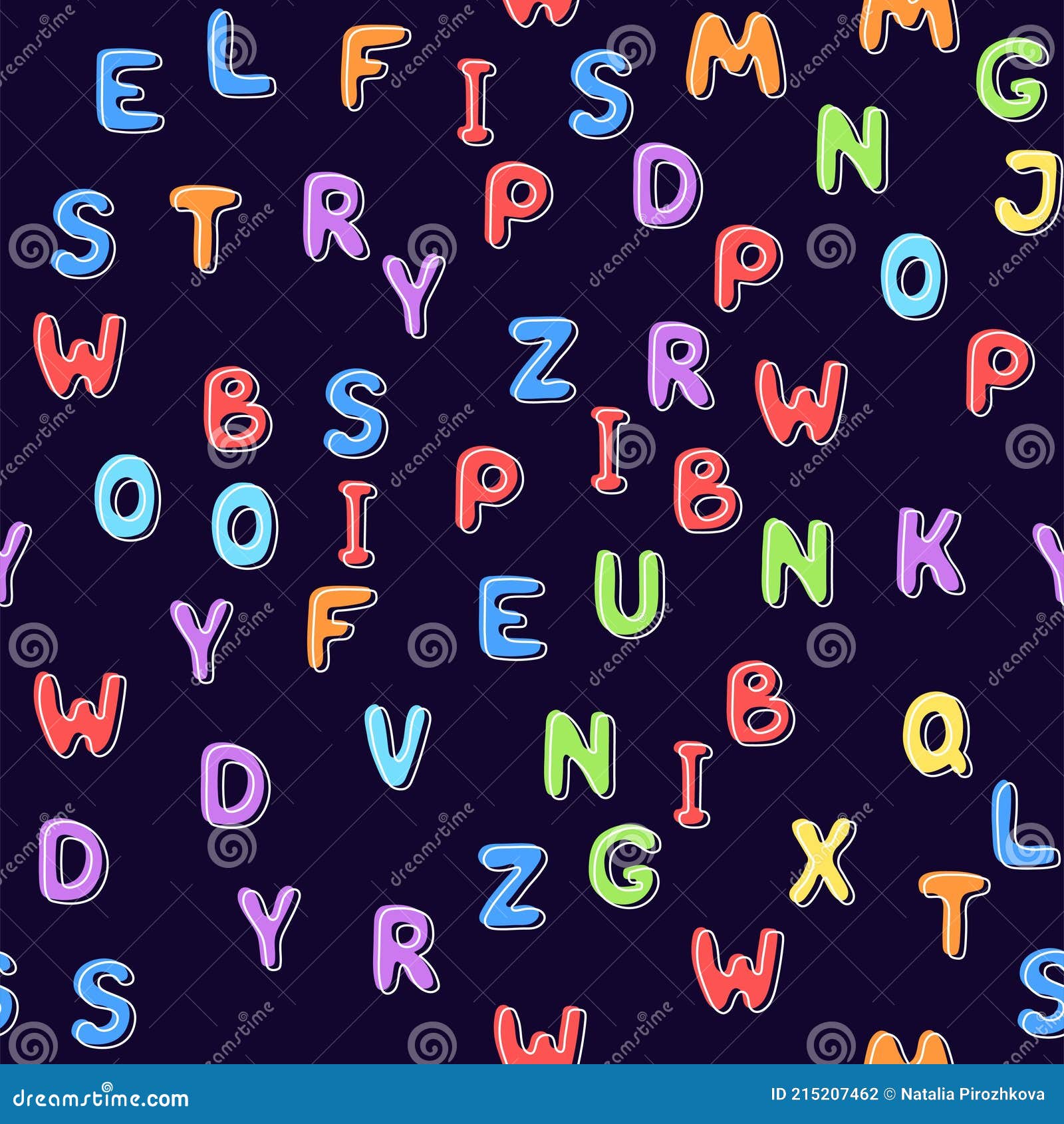 Seamless Pattern of Colorful English Letters Stock Vector ...