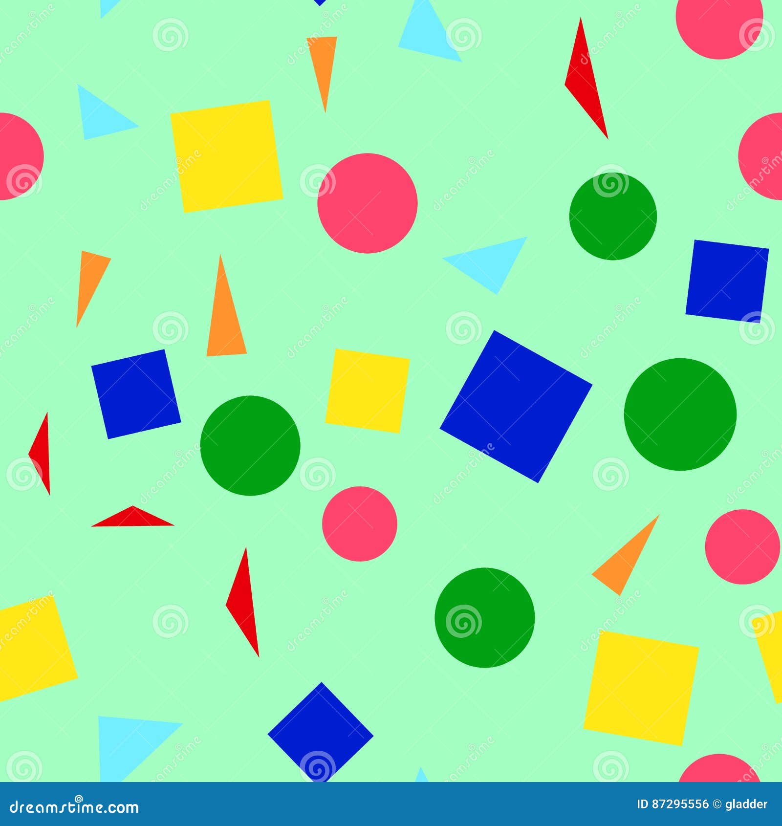 Vector Illustration of a Seamless Pattern of Colorful Simple Shapes ...