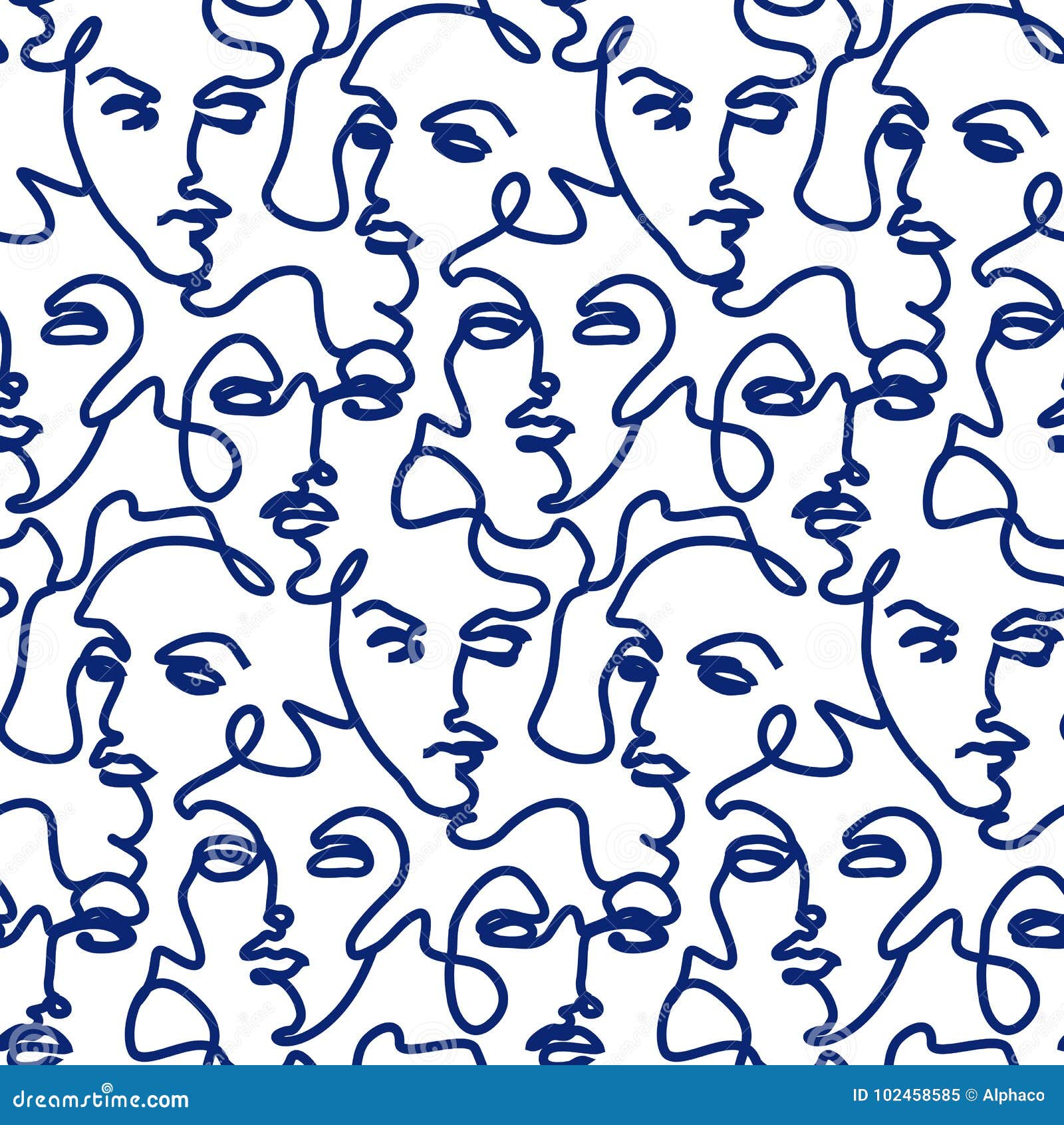 Seamless face pattern stock vector. Illustration of modern - 102458585