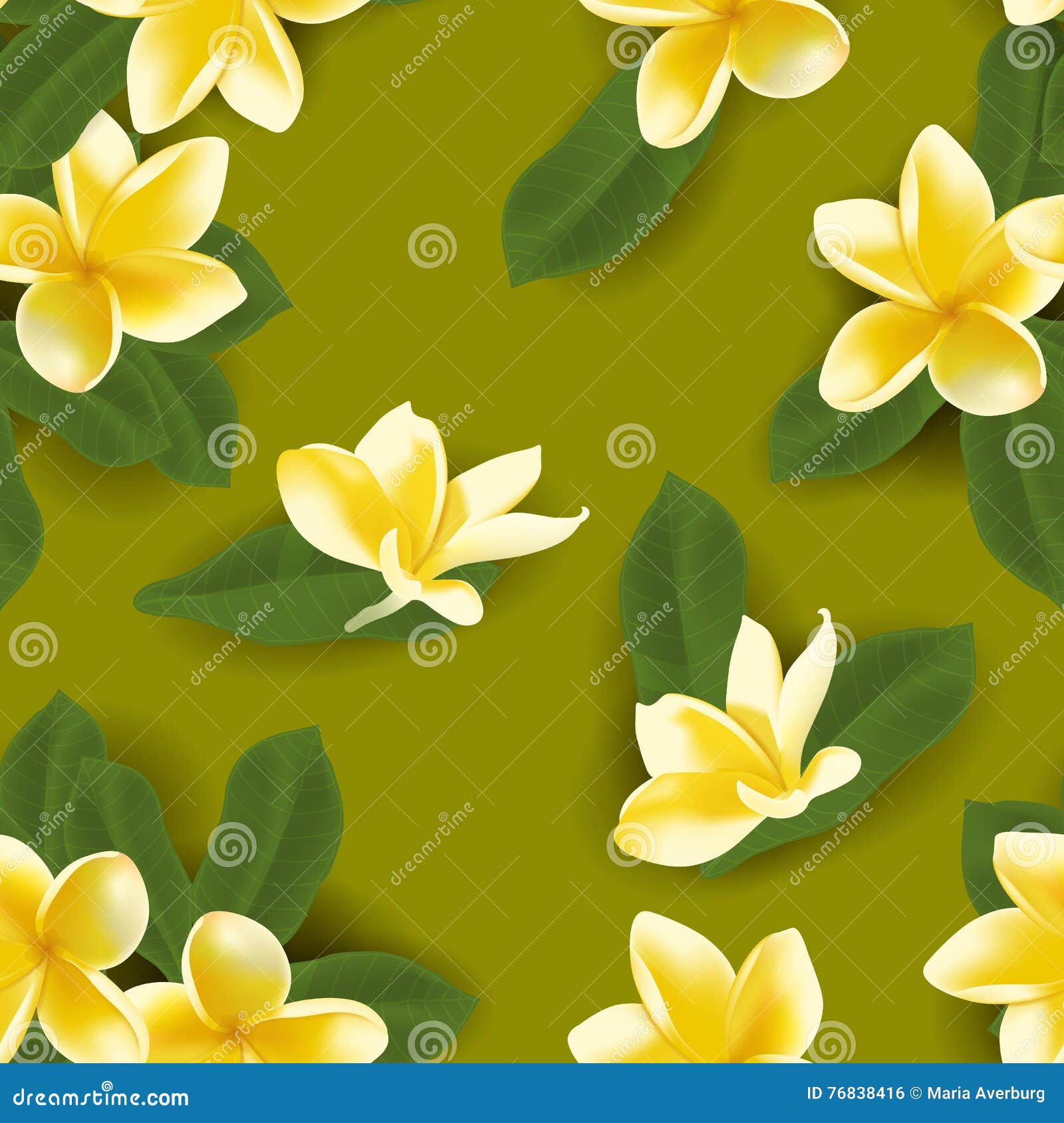 Vector Illustration of Seamless Pattern with Frangipani Stock Vector ...