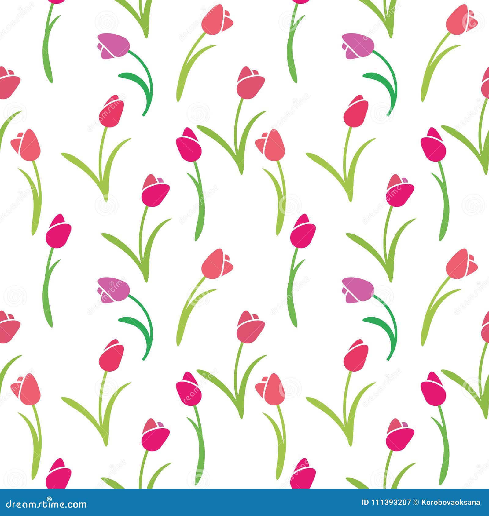 Vector Seamless Color Pattern of Tulips Stock Illustration ...