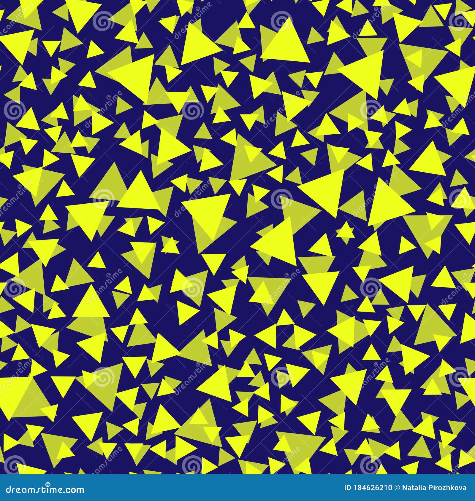 Pattern from Yellow Triangles on a Blue Background Stock Vector ...