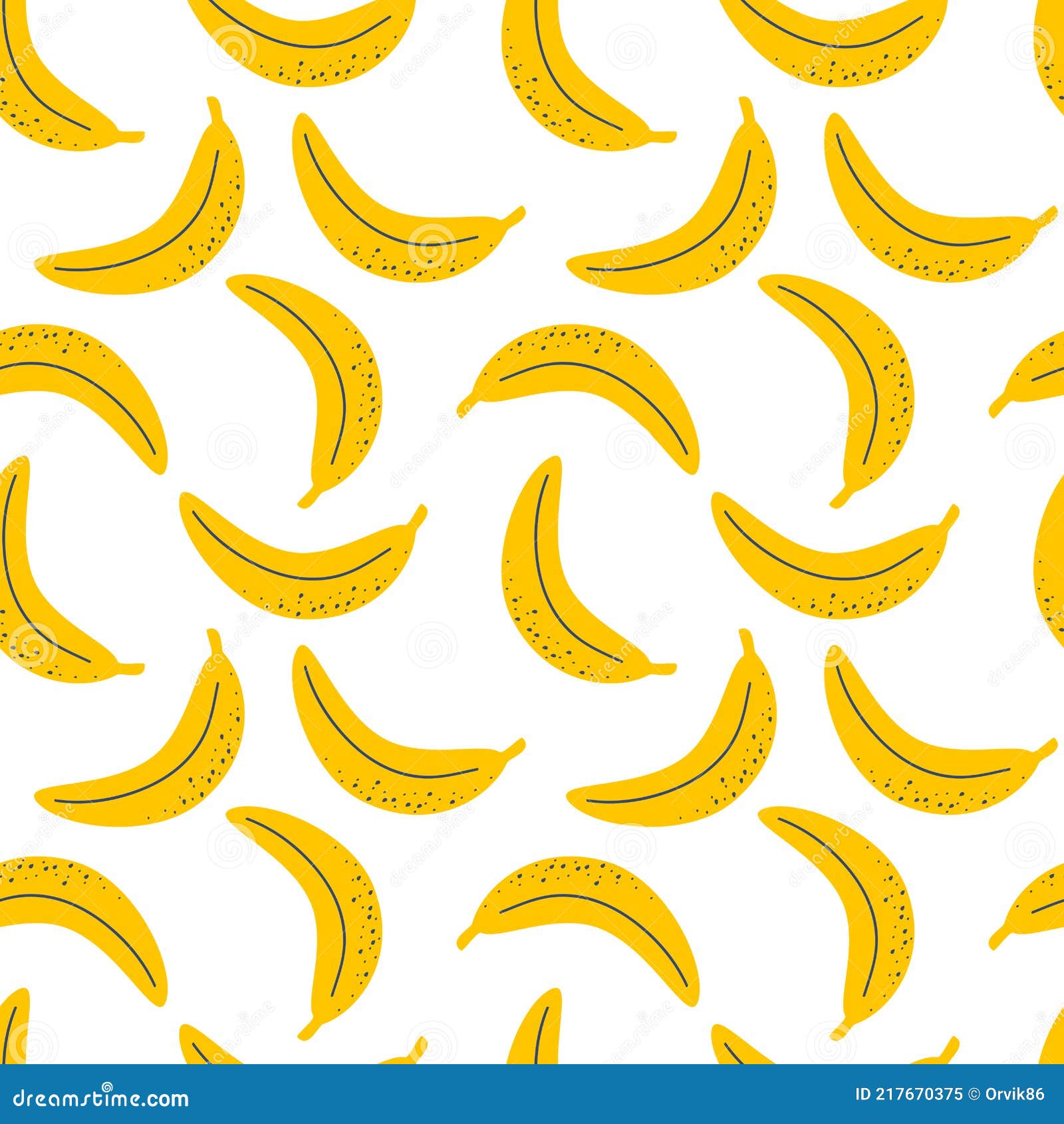 Vector Illustration Seamless Repeating Pattern with Hand Drawn Bananas ...