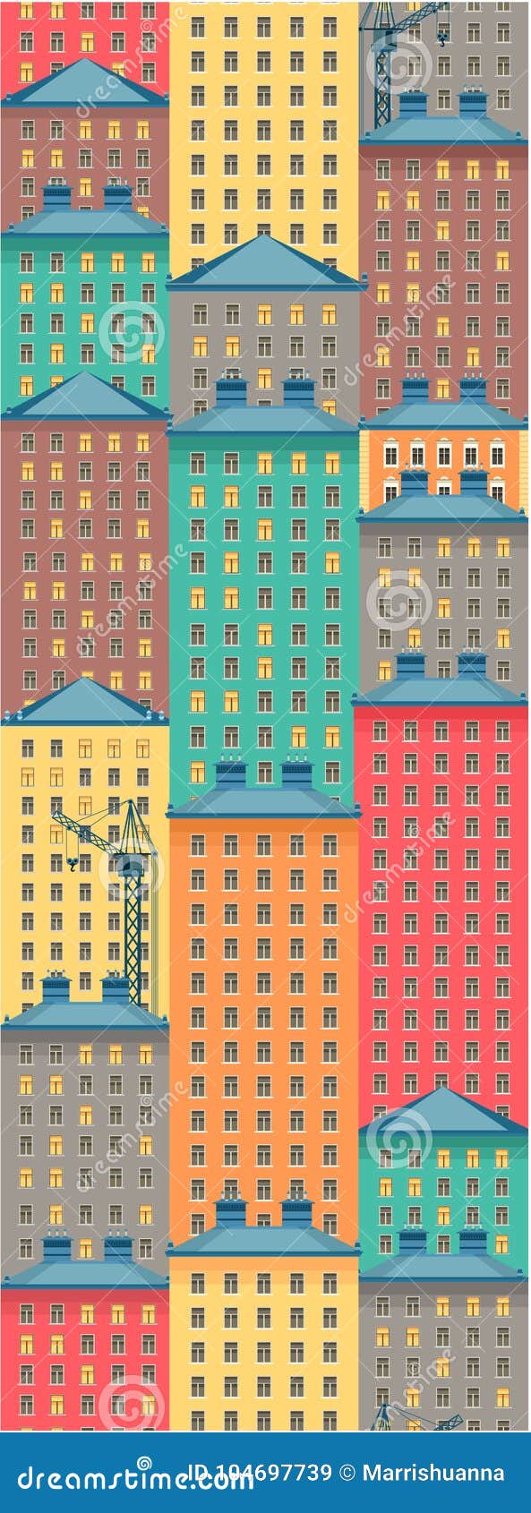 City seamless pattern stock vector. Illustration of home - 104697739