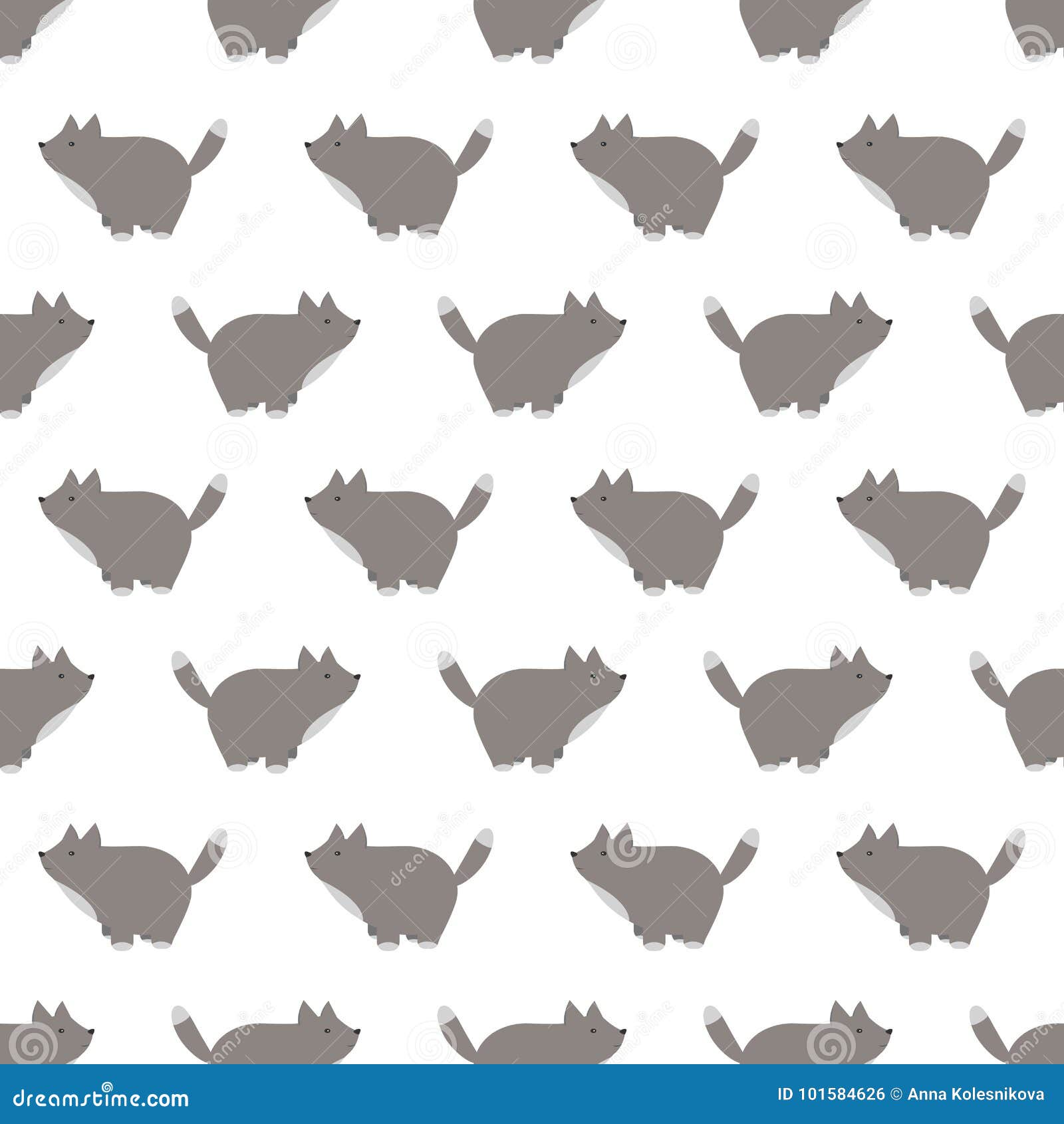 Vector Illustration of a Seamless Wolf Pattern. Stock Illustration ...