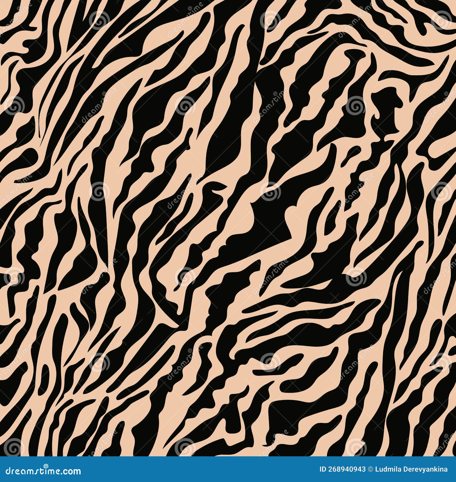 Vector Illustration of Seamless Zebra Pattern Stock Illustration ...