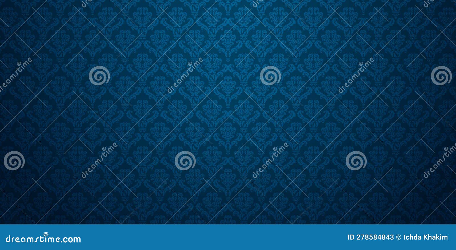 Seamlessly Patterns Dark Blue Damask Wallpaper Stock Vector ...