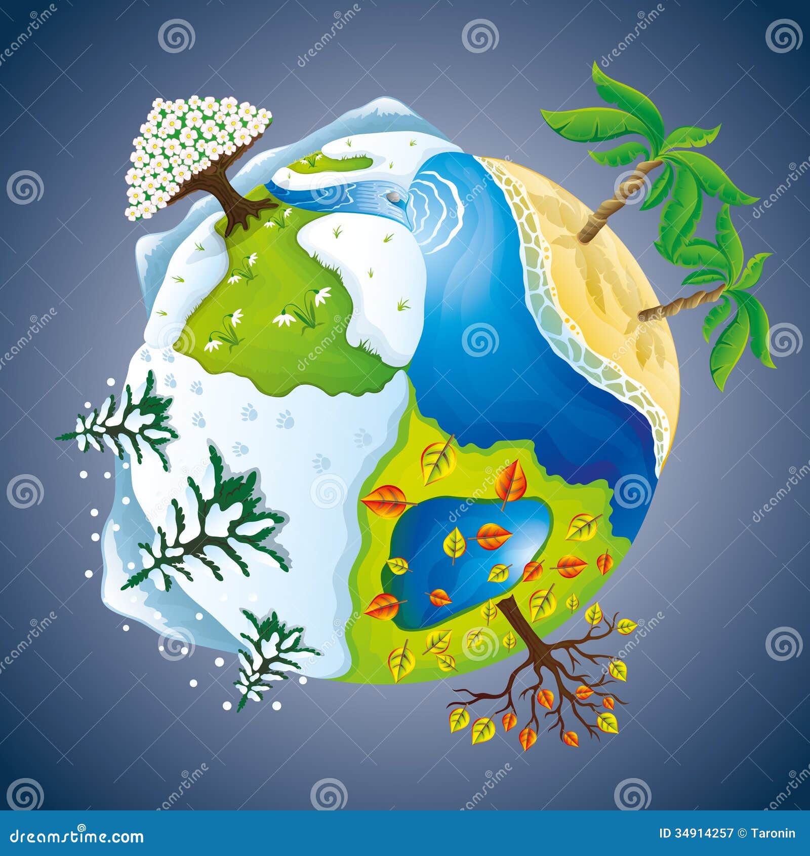 Vector Illustration. Seasons. | CartoonDealer.com #34914257