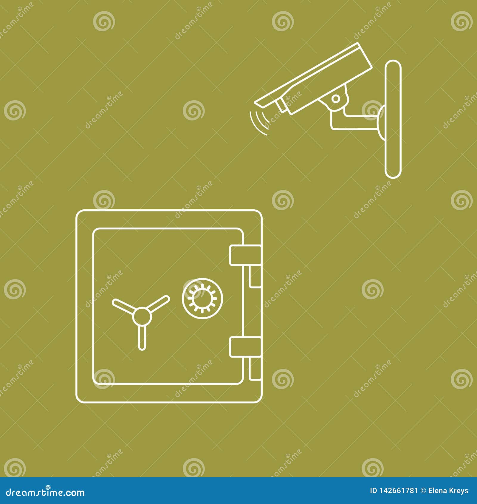 Vector Illustration with Security Camera and Safe Stock Vector ...