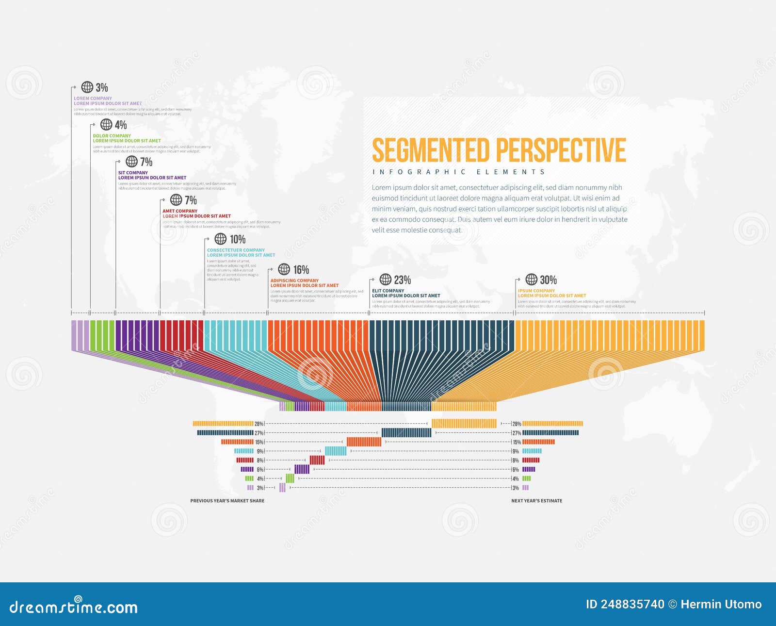 Segmented Perspective Infographic Stock Vector - Illustration of factor ...