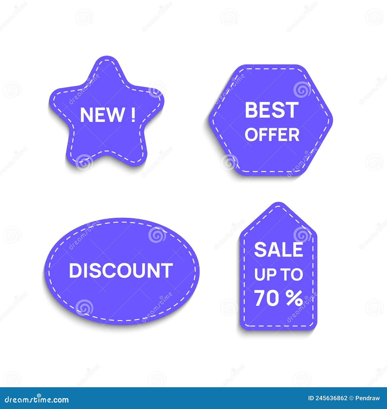 Selling tags and stickers stock vector. Illustration of message - 245636862