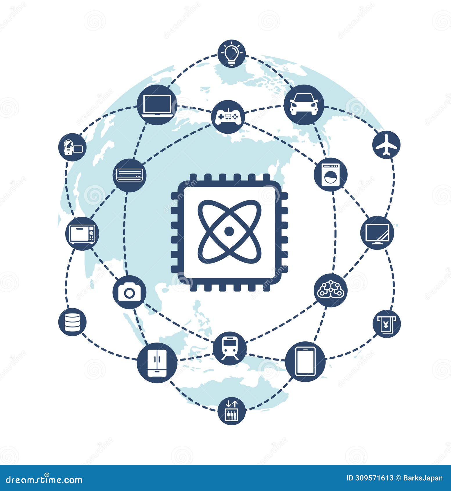Vector Illustration of a Semiconductor and Its Applications Stock ...